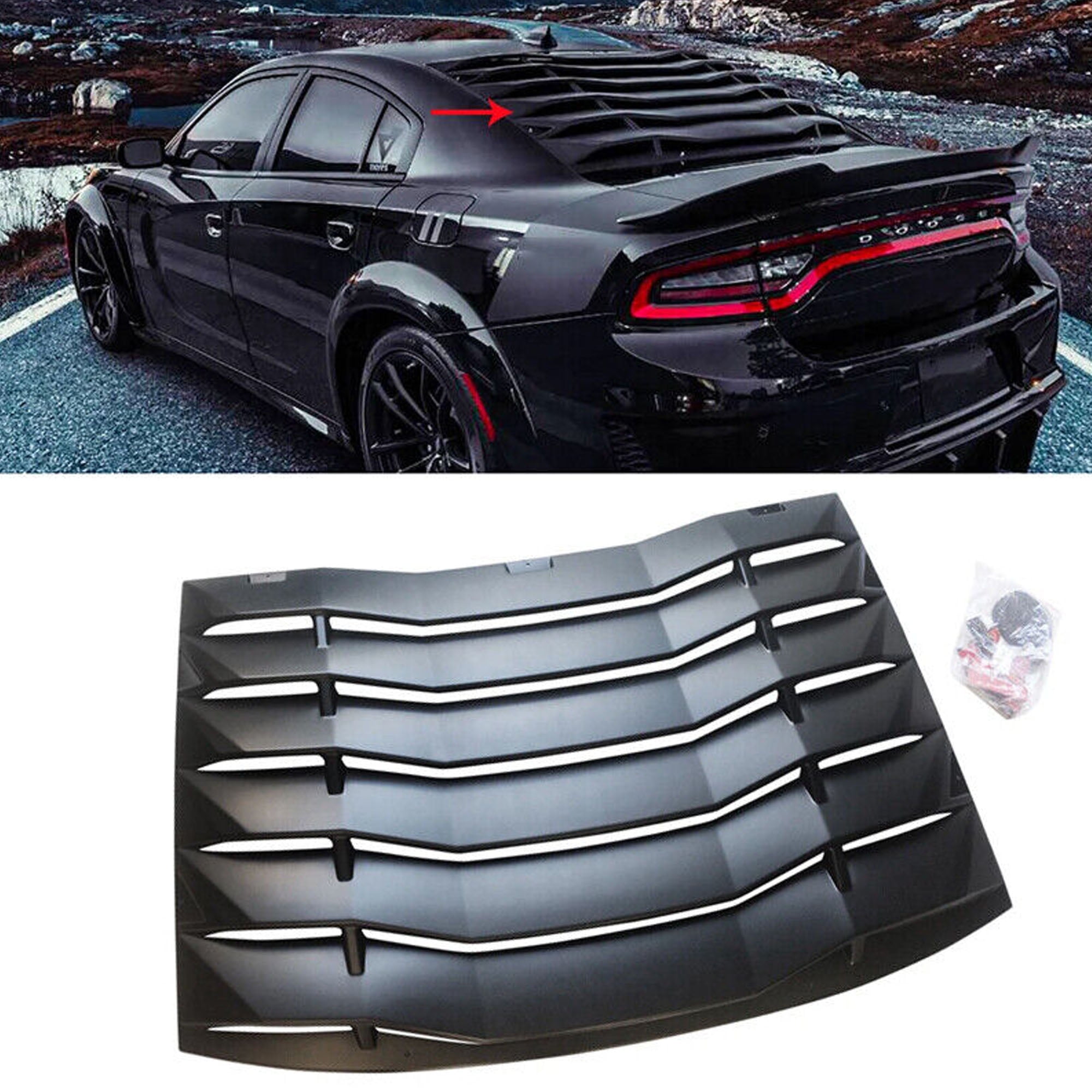 NINTE Rear Window Louver Windshield Cover for 2011-2022 Dodge Charger ...