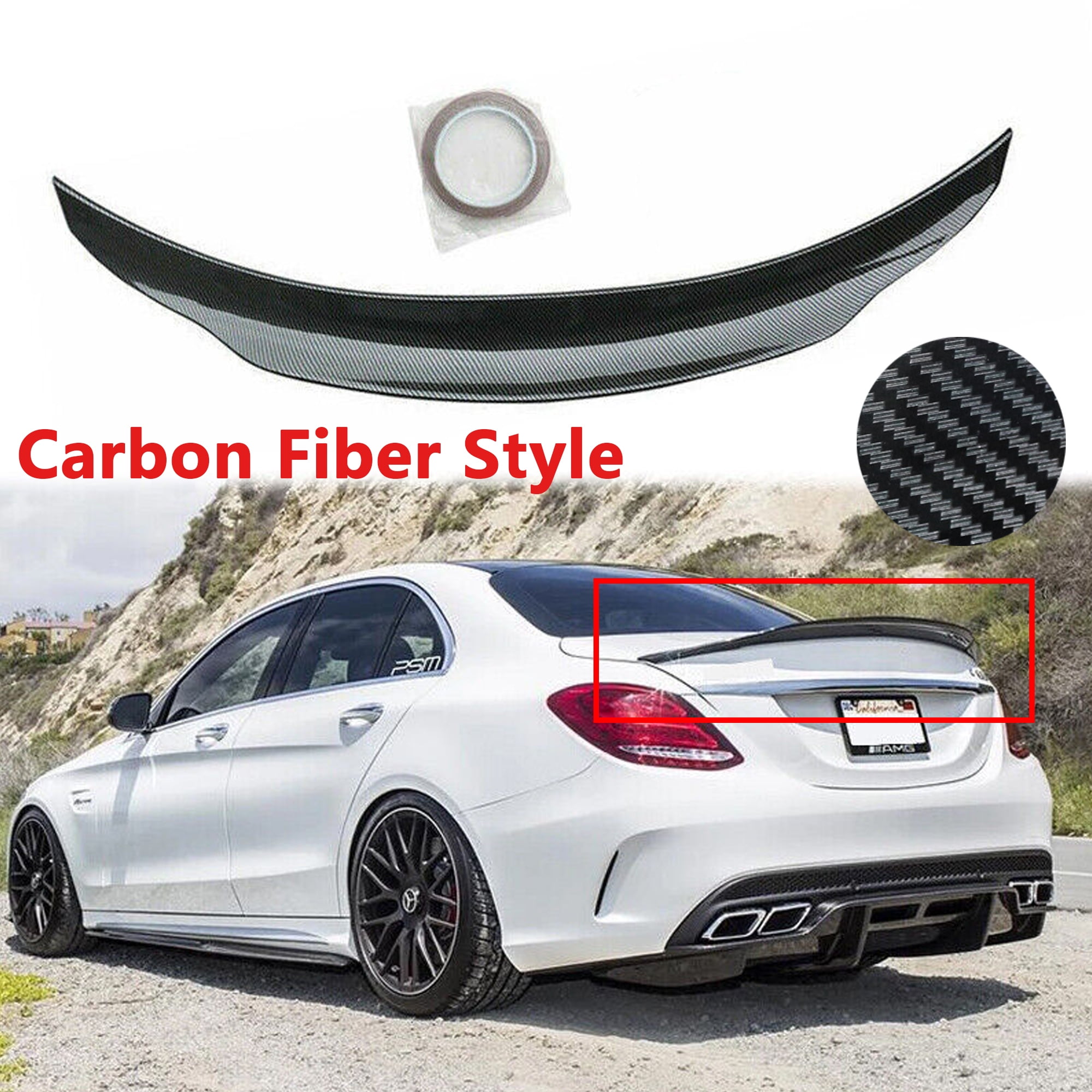 NINTE Rear Wing Spoiler for 15-20 Mercedes Benz W205 C Class 4DR Sedan ...