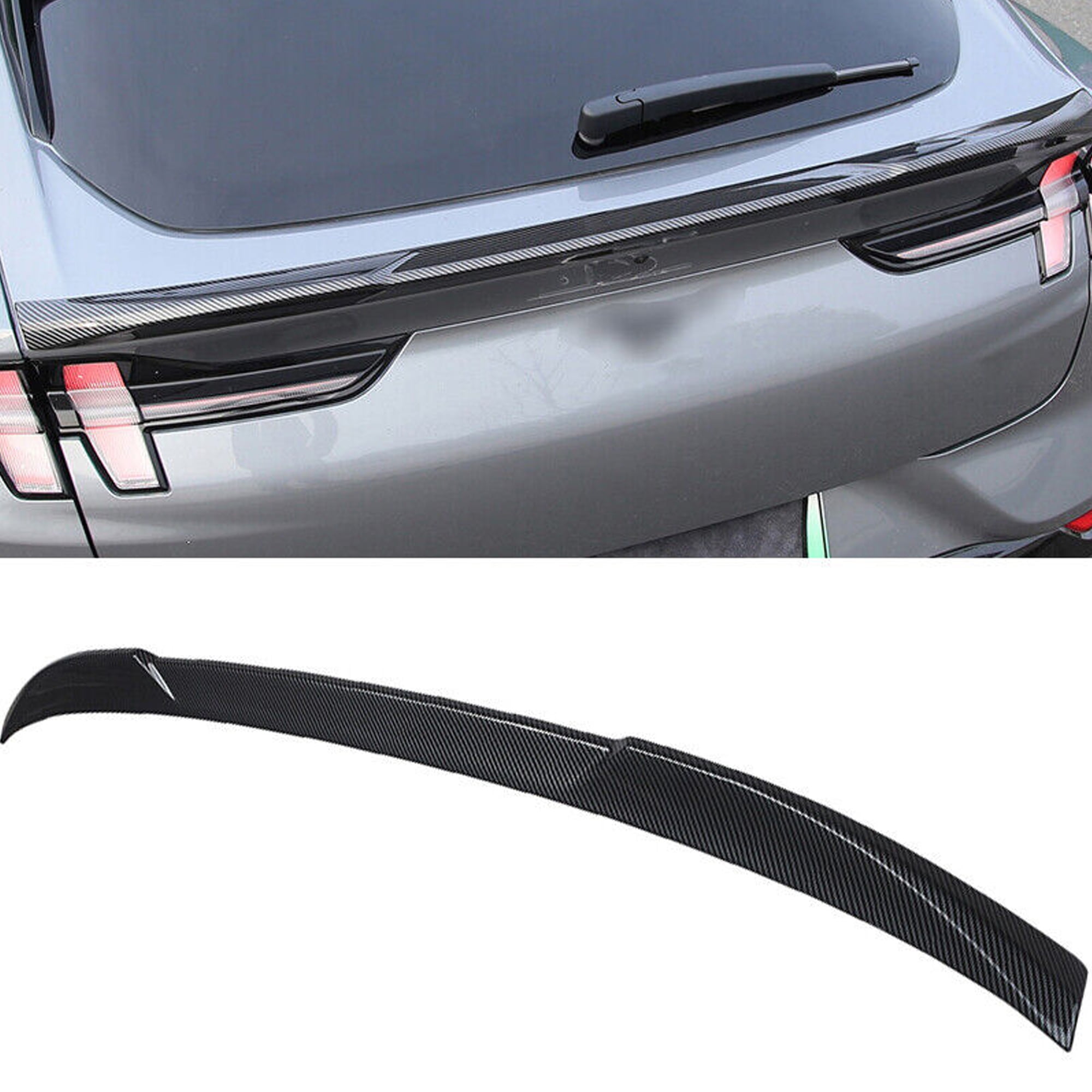 NINTE Rear Wing Spoiler for 2021 2022 Ford Mustang Mach-E Carbon Fiber ...