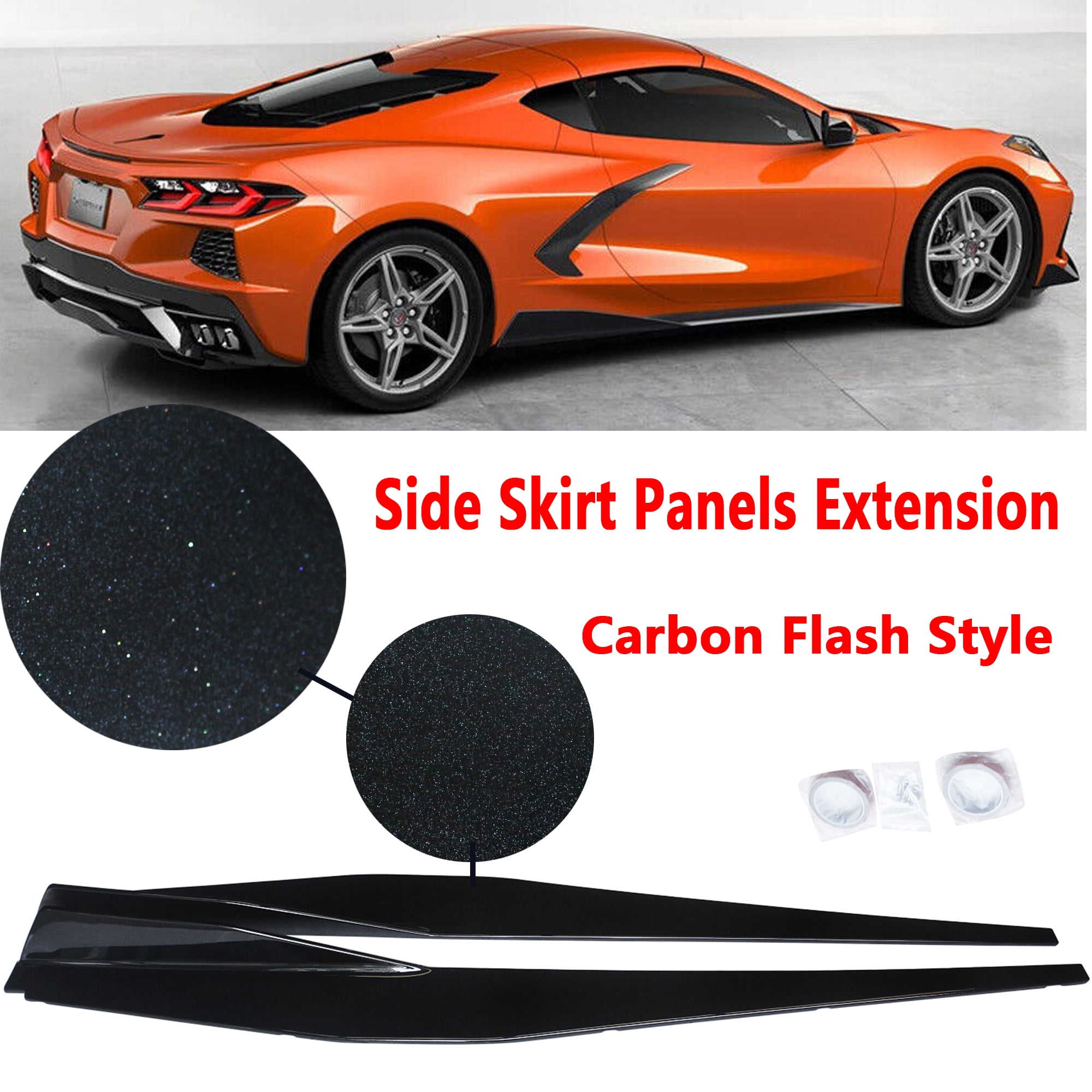 NINTE Side Skirt Panels Extension for 20-22 Chevy Corvette C8 5VM ABS ...