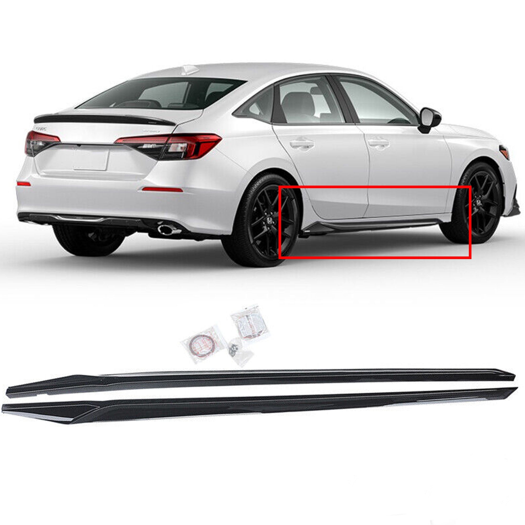 NINTE Side Skirts Panel Extension for 2022-2024 Honda Civic Sedan 4 ...