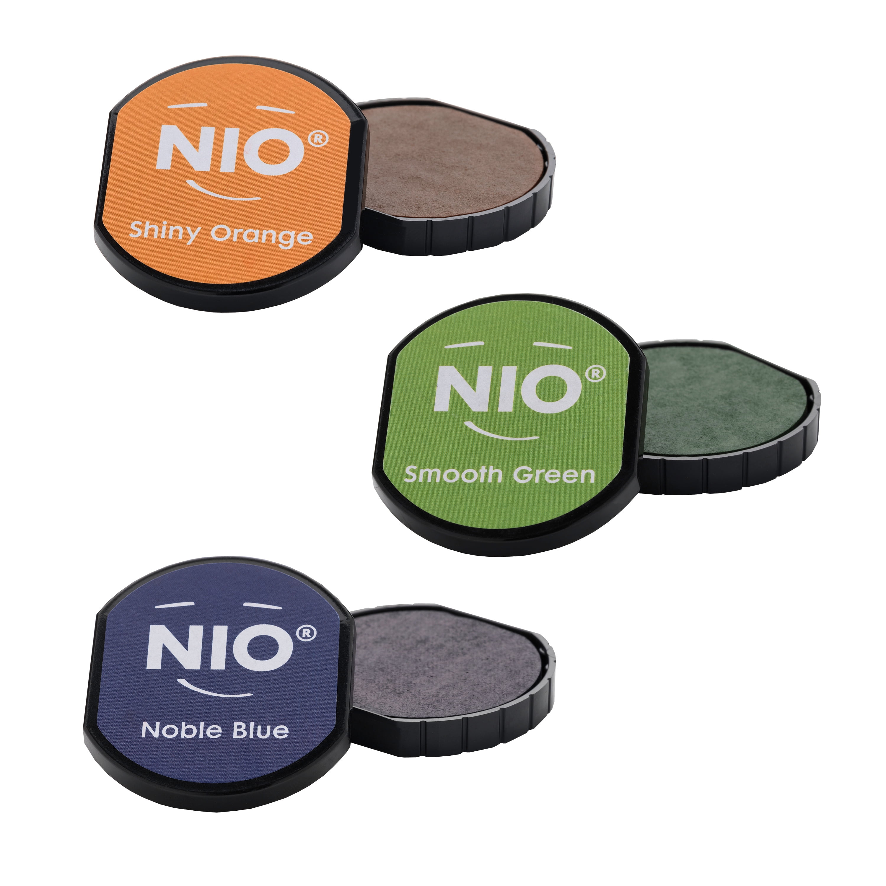 NIO Stamp Pad Combo 3 Pack, Shiny Orange, Smooth Green, Noble Blue ...