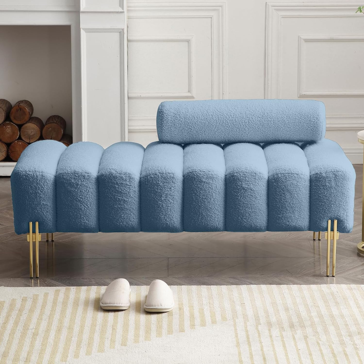 NIOIIKIT 53.2" Modern Loveseat Sofa Couch, Upholstered Accent Sofa with ...