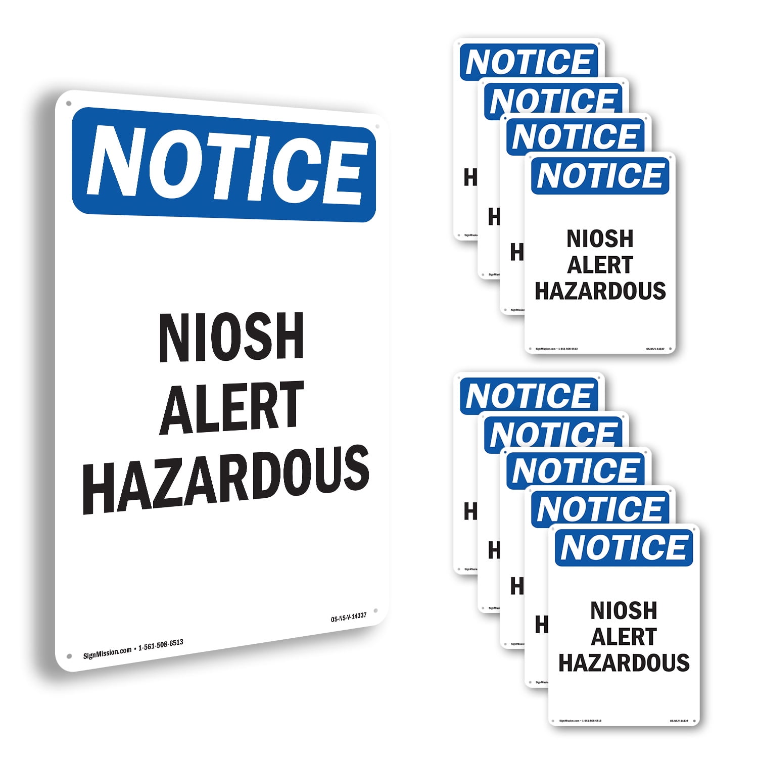 NIOSH Alert Hazardous OSHA Notice Aluminum Sign 18 Inch x 12 Inch - 10 ...