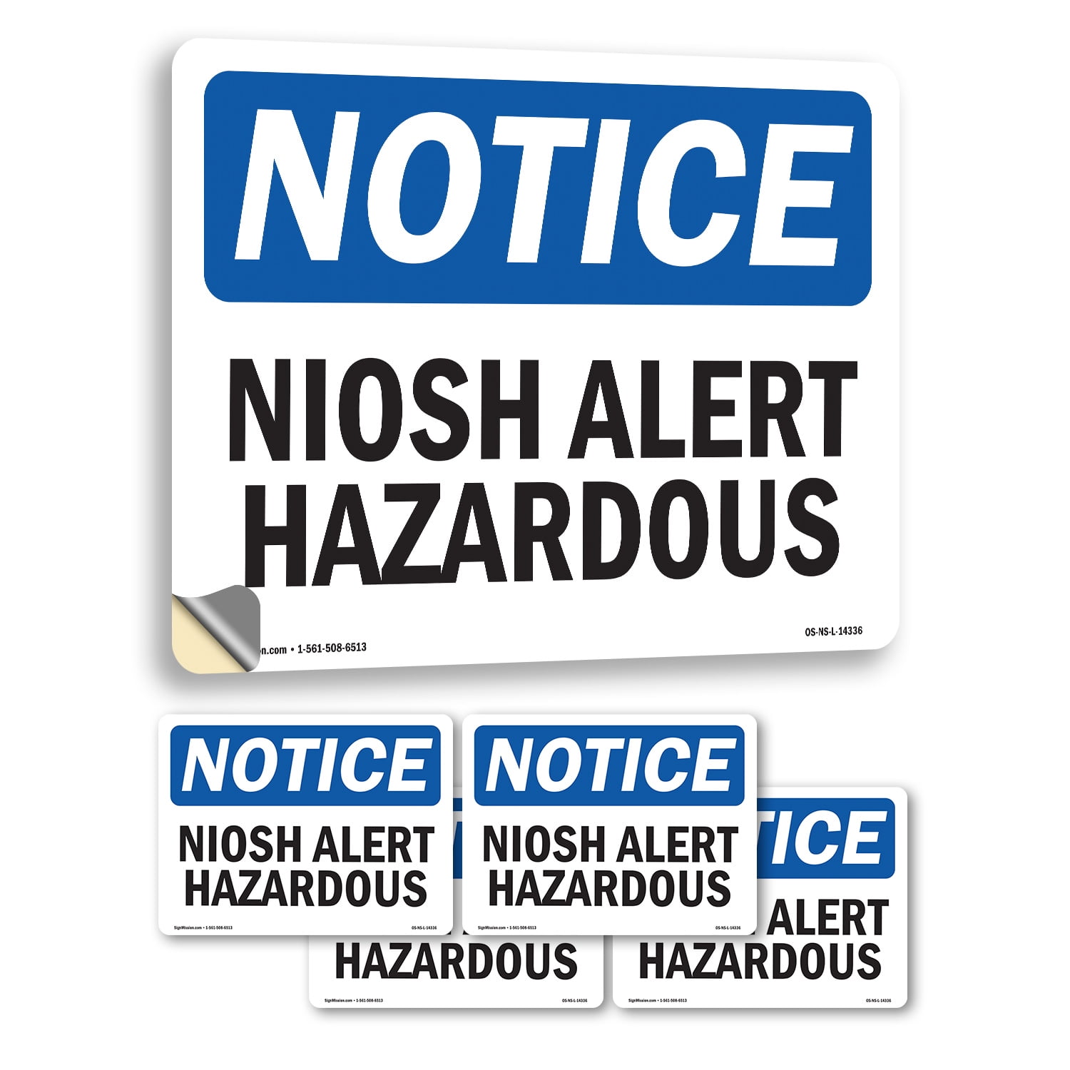 NIOSH Alert Hazardous OSHA Notice Vinyl Decal Label 24 Inch x 18 Inch ...