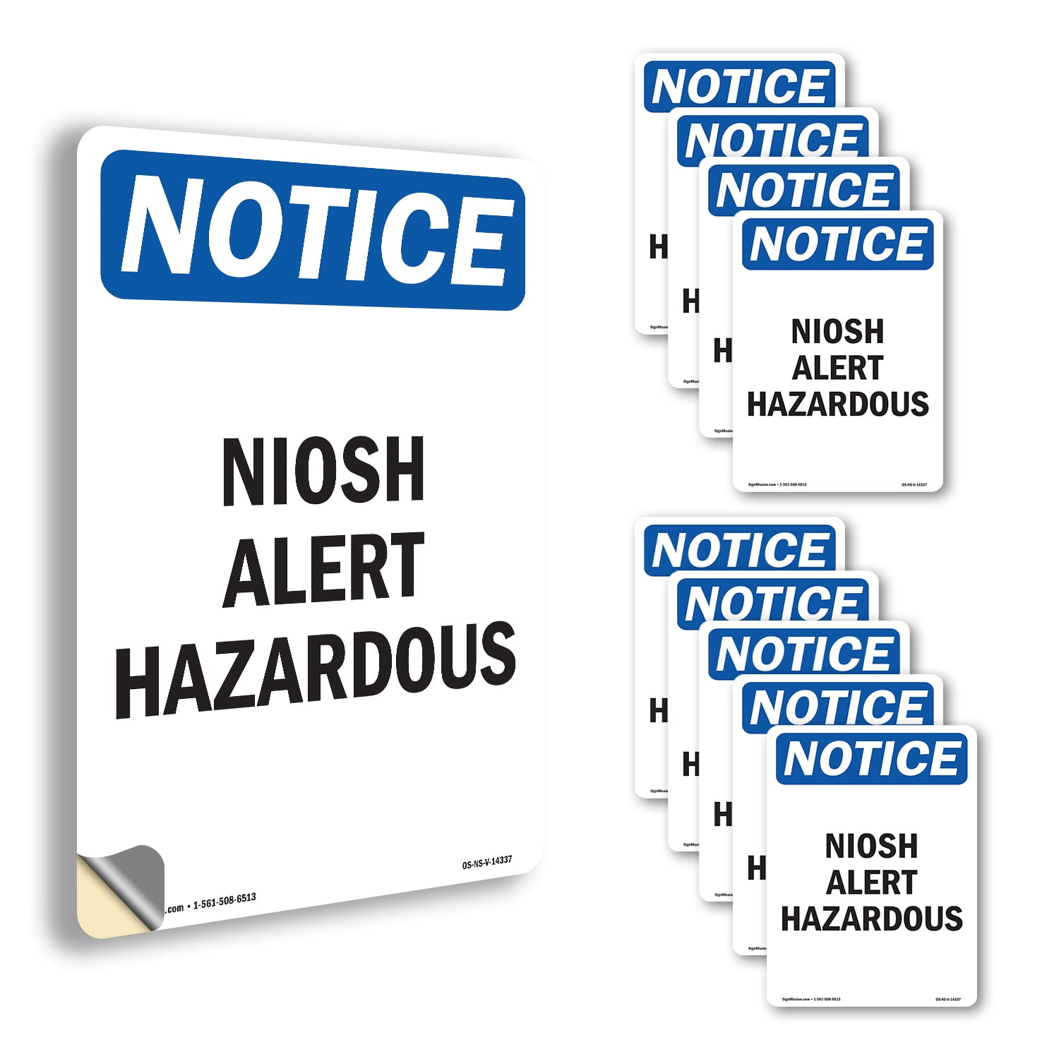 NIOSH Alert Hazardous OSHA Notice Vinyl Decal Label 7 Inch x 5 Inch ...