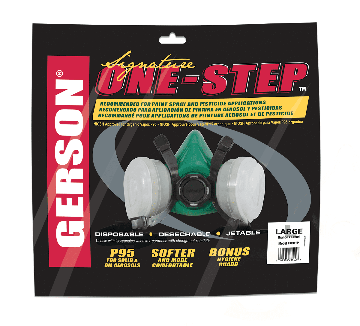 NIOSH Approved Gerson One-Step Disposable Kit – TPE Half-Mask with OV ...