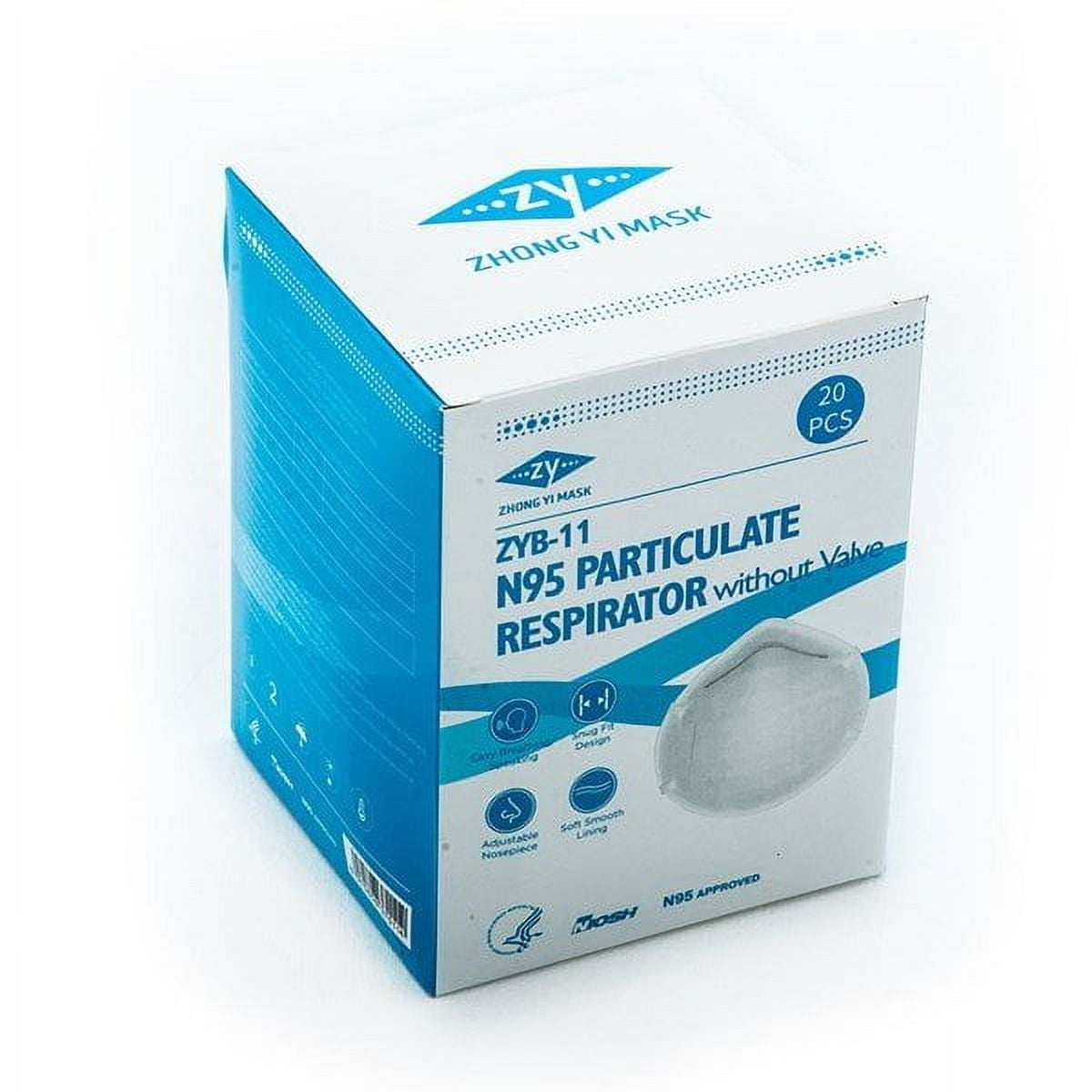 Face Mask NIOSH N95 Respirator, Disposable, Pack of 100, 5-Layer Filter ...