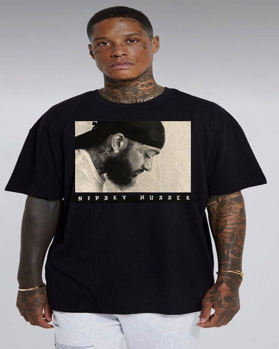 NIPSEY BLACK GREY RAP HIP HOP T SHIRTS MEN'S SIZES - Walmart.com