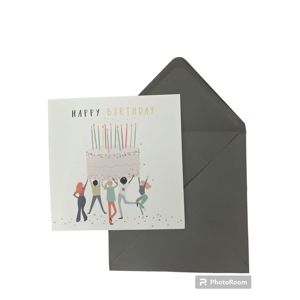 NIQUEA.D, Big Cake and People Birthday Card - Walmart.com