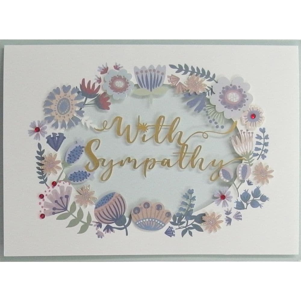 NIQUEA.D, Flower Border & Lettering Sympathy Card - Walmart.com