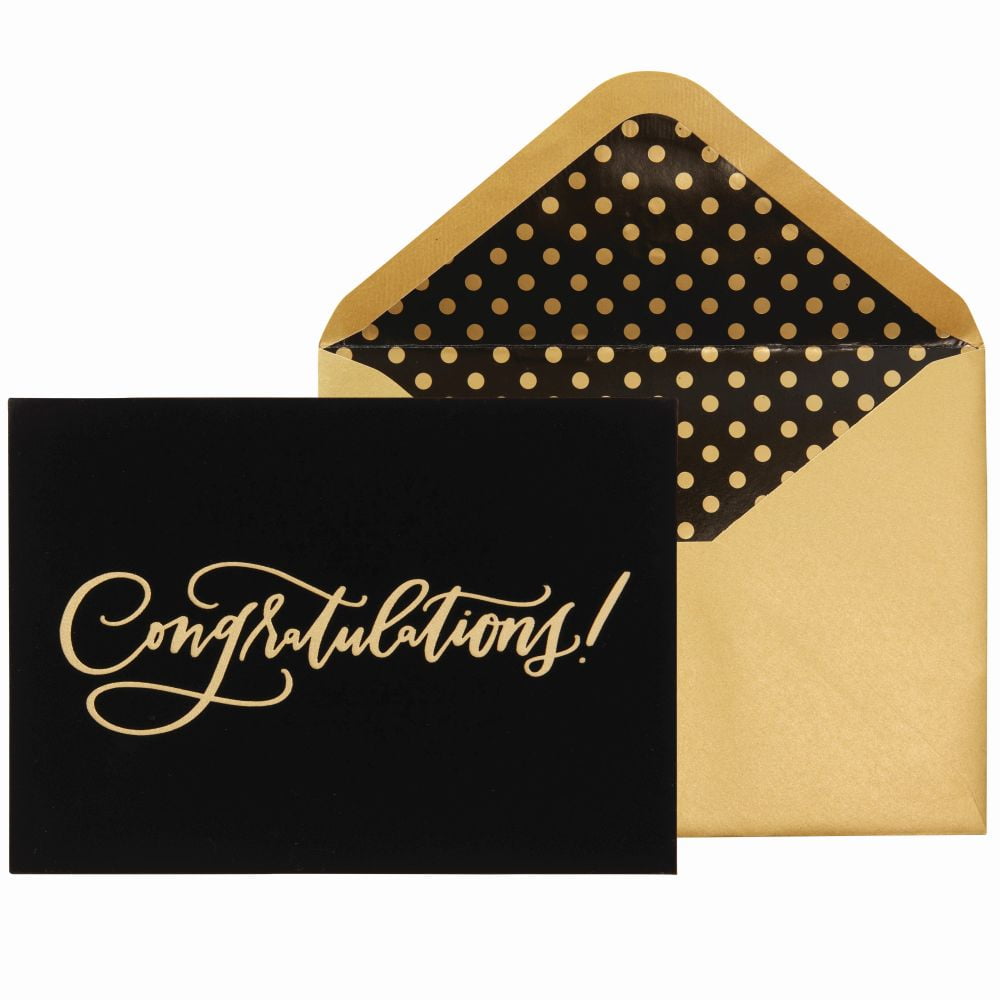 NIQUEA.D, Gold Lettering / Black Flocking Congratulations Card ...