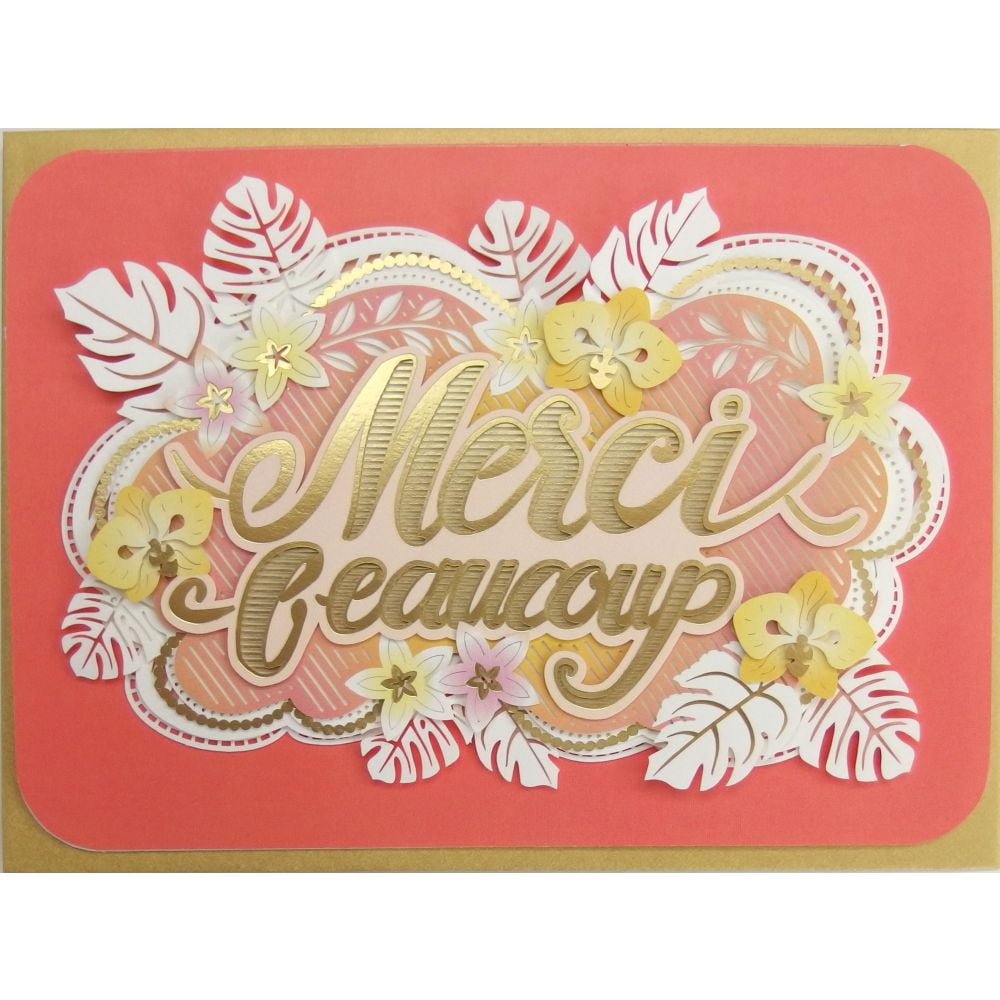 NIQUEA.D, Laser Cut Merci Beacoup Thank You Card - Walmart.com