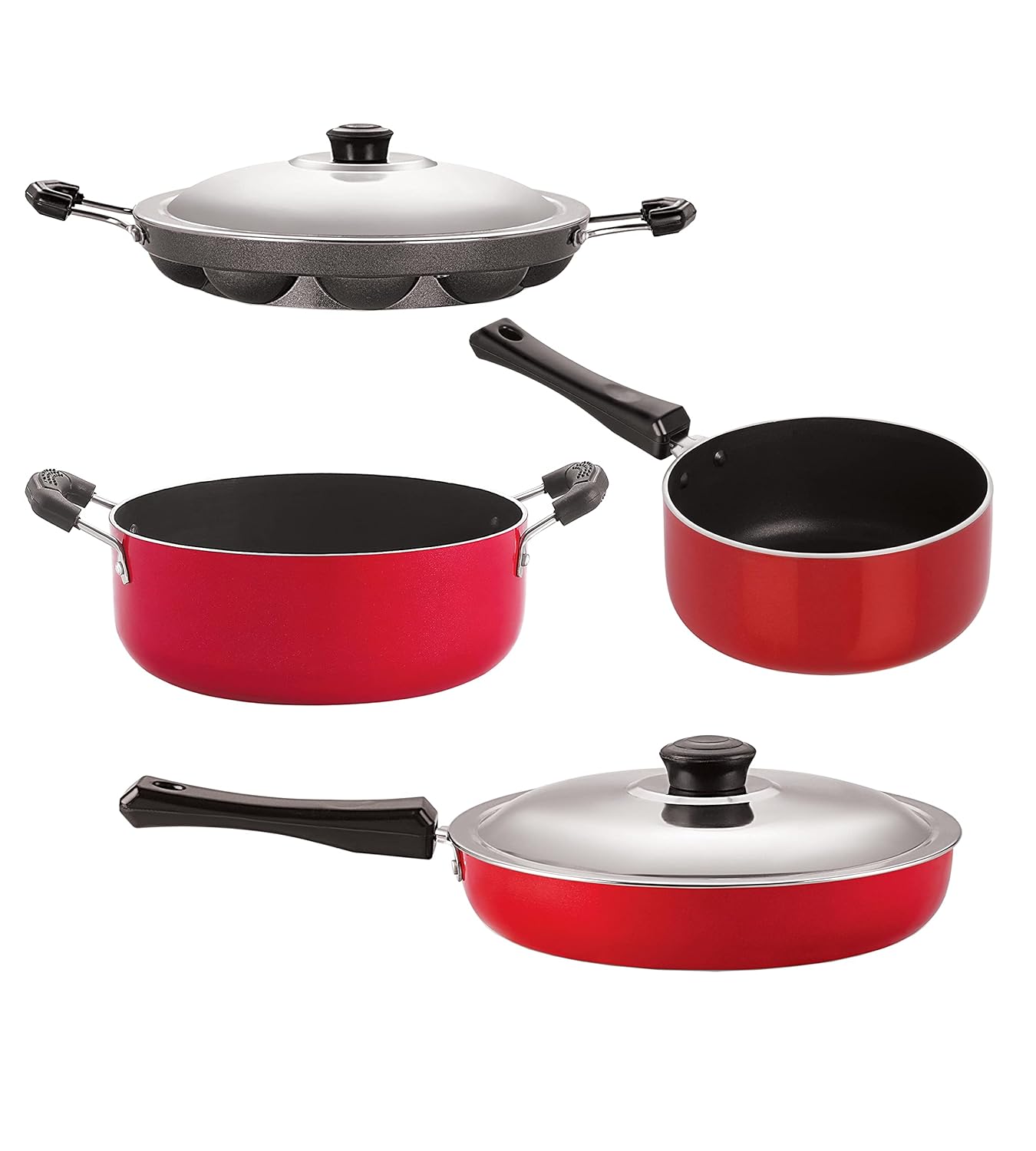 NIRLON Aluminium nonstick Cookware Set Combo 4 PiecesFP11_SPM_AP12_CS24 ...