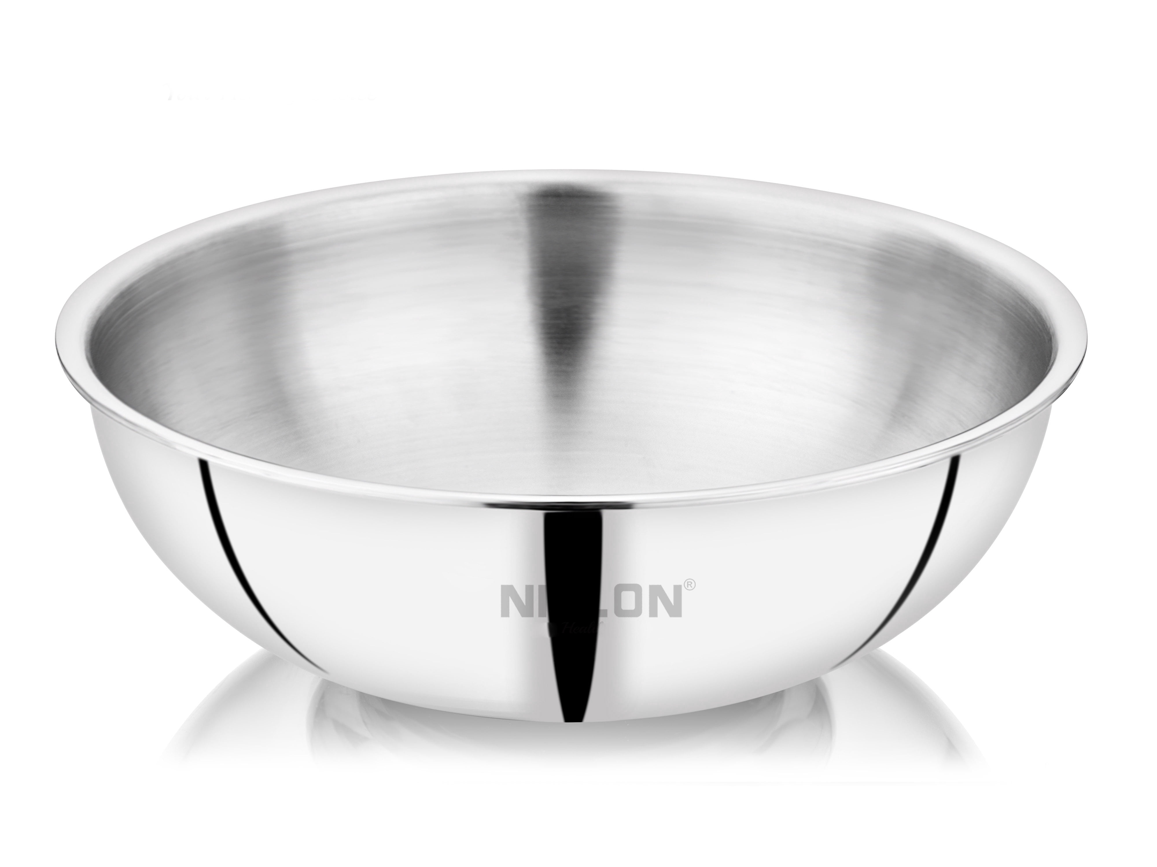 NIRLON Plus Triply Stainless Steel Cookware Tasla|Tasra|Kadhai|22cm ...