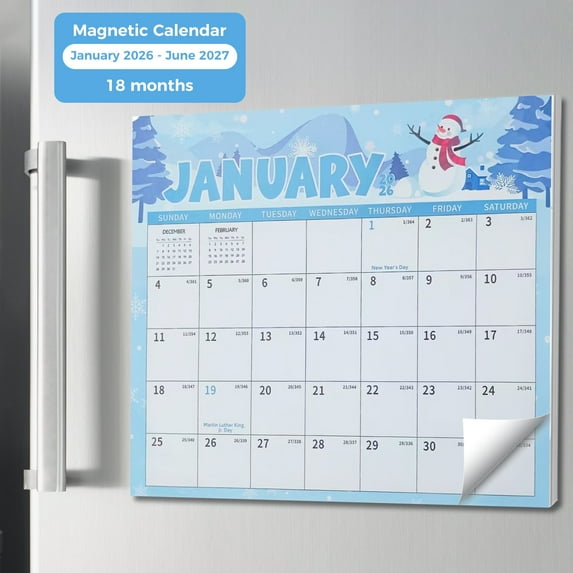 NIRMIRO 18-Month Magnetic Refrigerator Calendar 2026-2027, 11.5"x13 ...