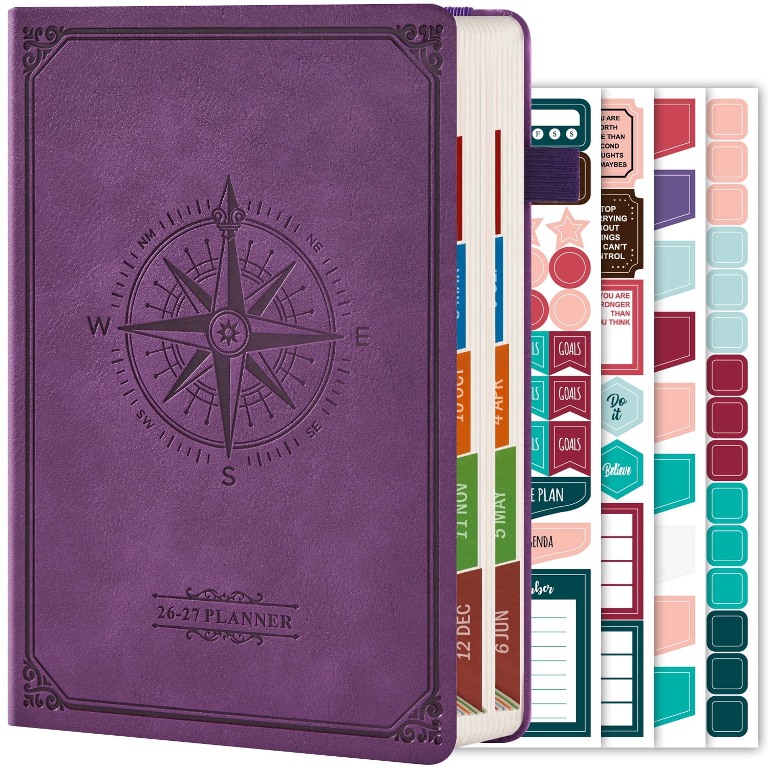 NIRMIRO 2026-2027 Academic Planner, Leather Cover Daily & Monthly ...