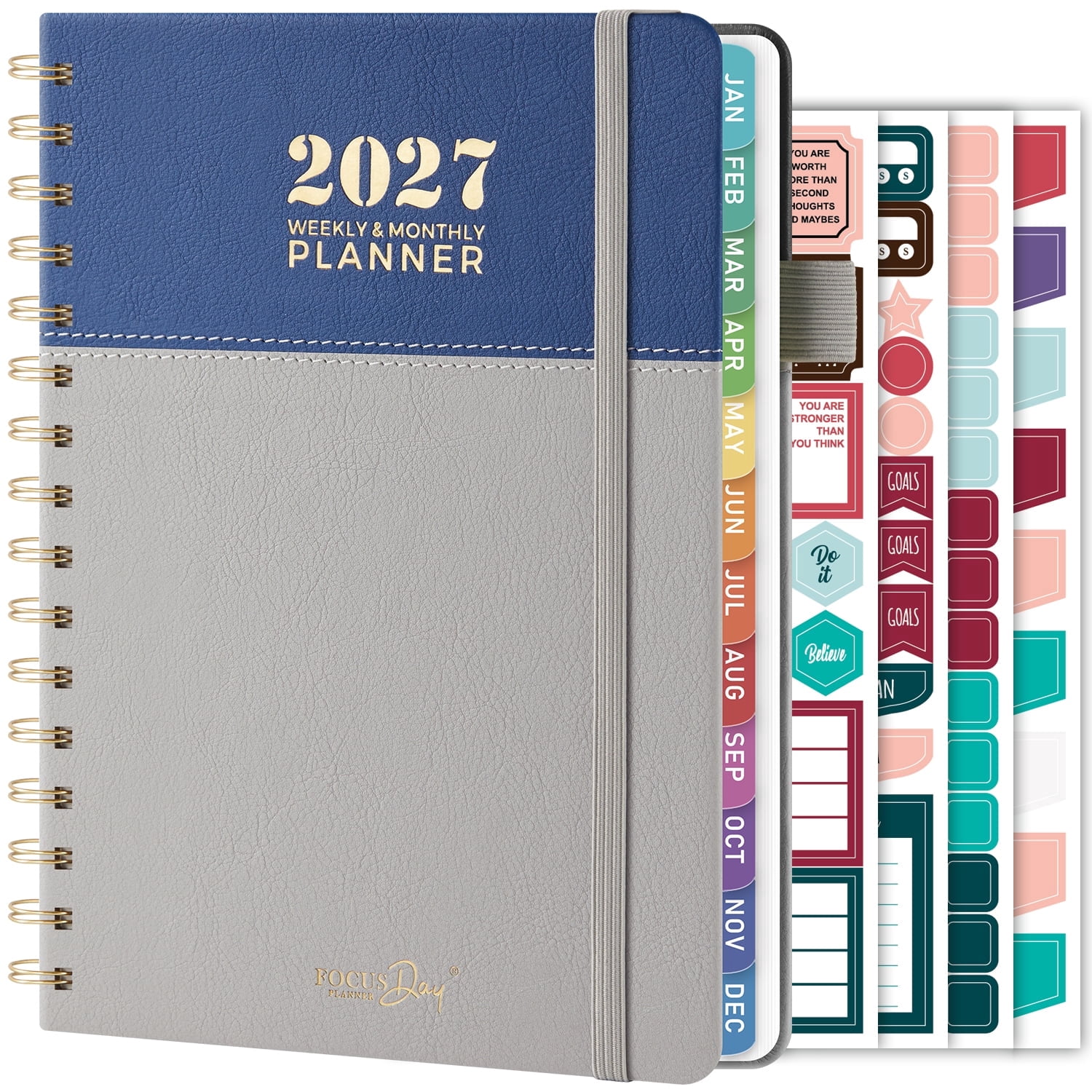 NIRMIRO 2027 Weekly & Monthly Planner, Jan-Dec 2027, PU Leather ...