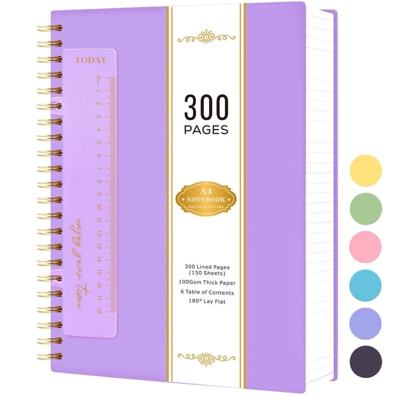 NIRMIRO A4 Spiral Notebook, 8.5" x 11" Large Hardcover College Ruled ...