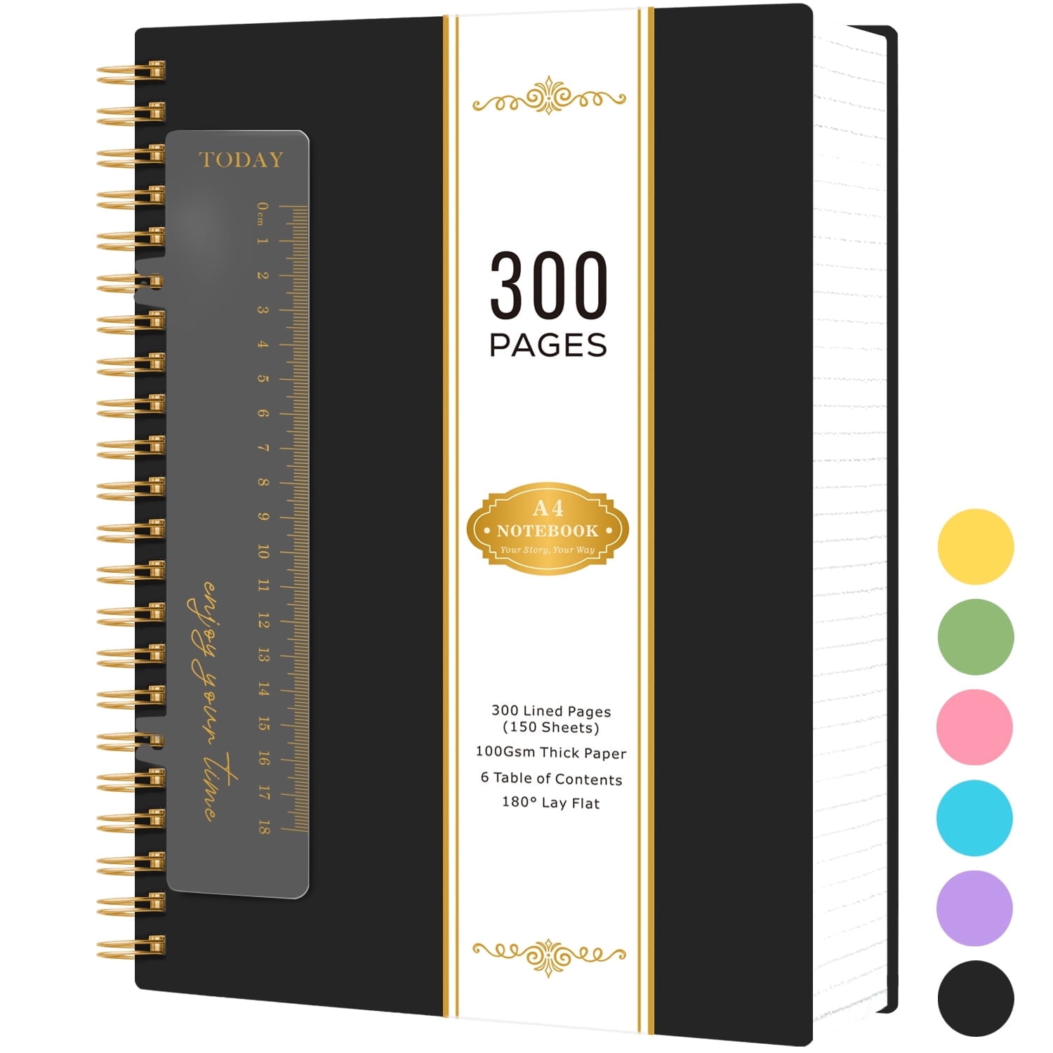 NIRMIRO A4 Spiral Notebook, 8.5" x 11" Large Hardcover College Ruled ...