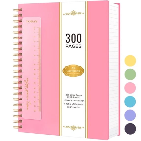 NIRMIRO A4 Spiral Notebook 8.5" x 11" - Pink Hardcover Large College ...