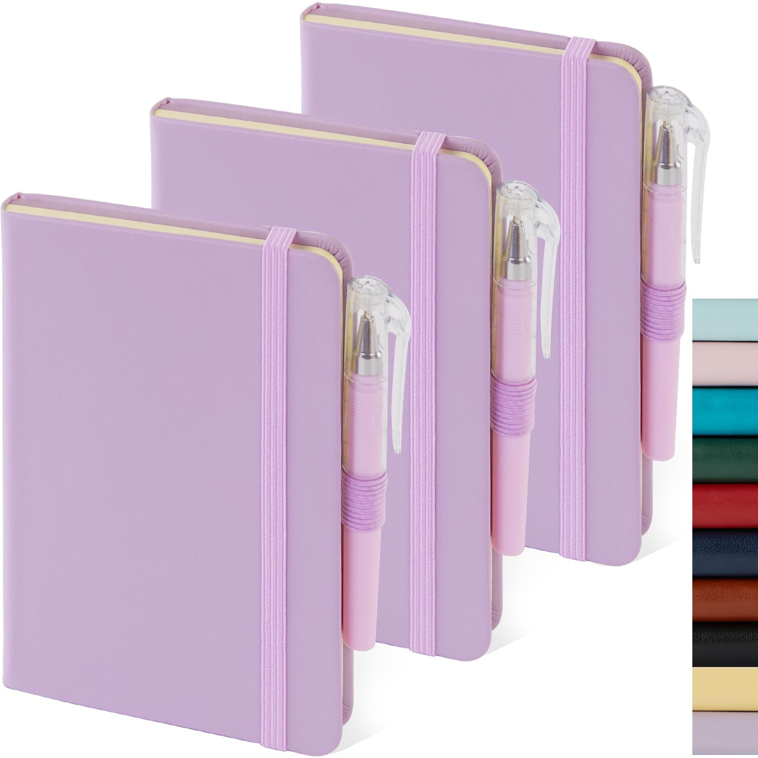 NIRMIRO Purple Small Notebook Journal with Pen Mini Small Leather ...