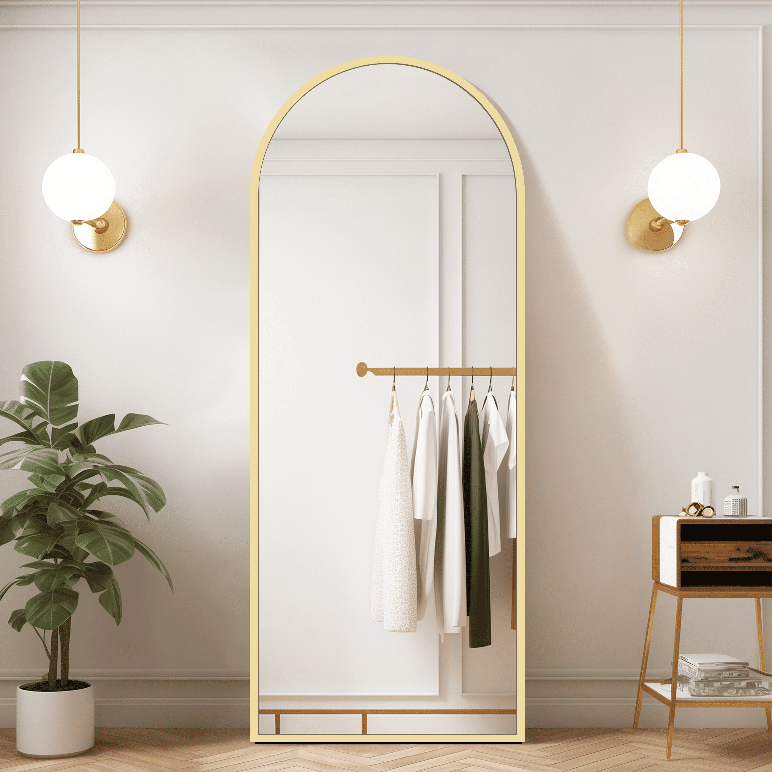 NISHCON 64"x21" Arched Full Length Floor Mirror Oversized Full Body ...