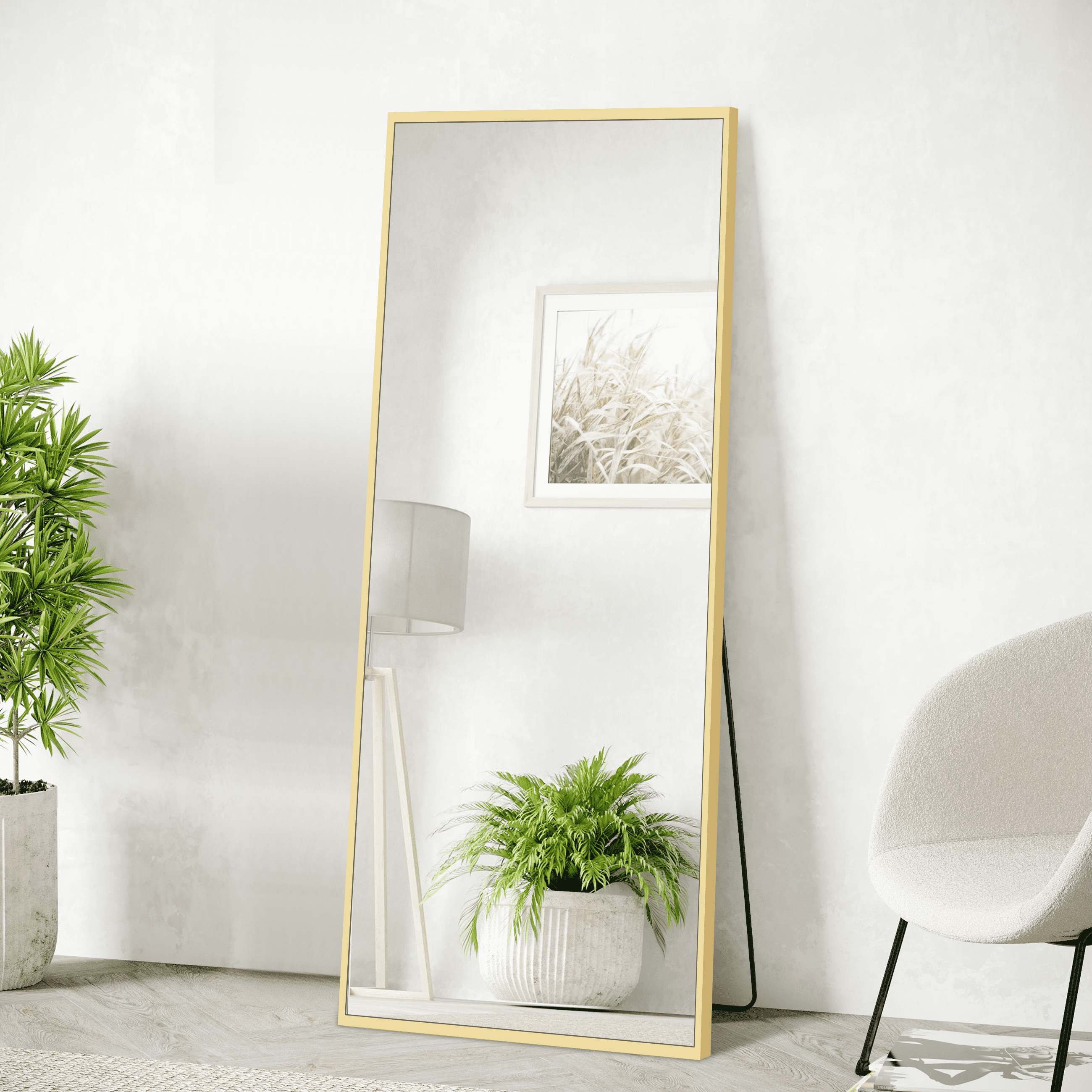 "NISHCON Full Length 64""x21"" Unbreakable Mirror, Rectangle Floor ...