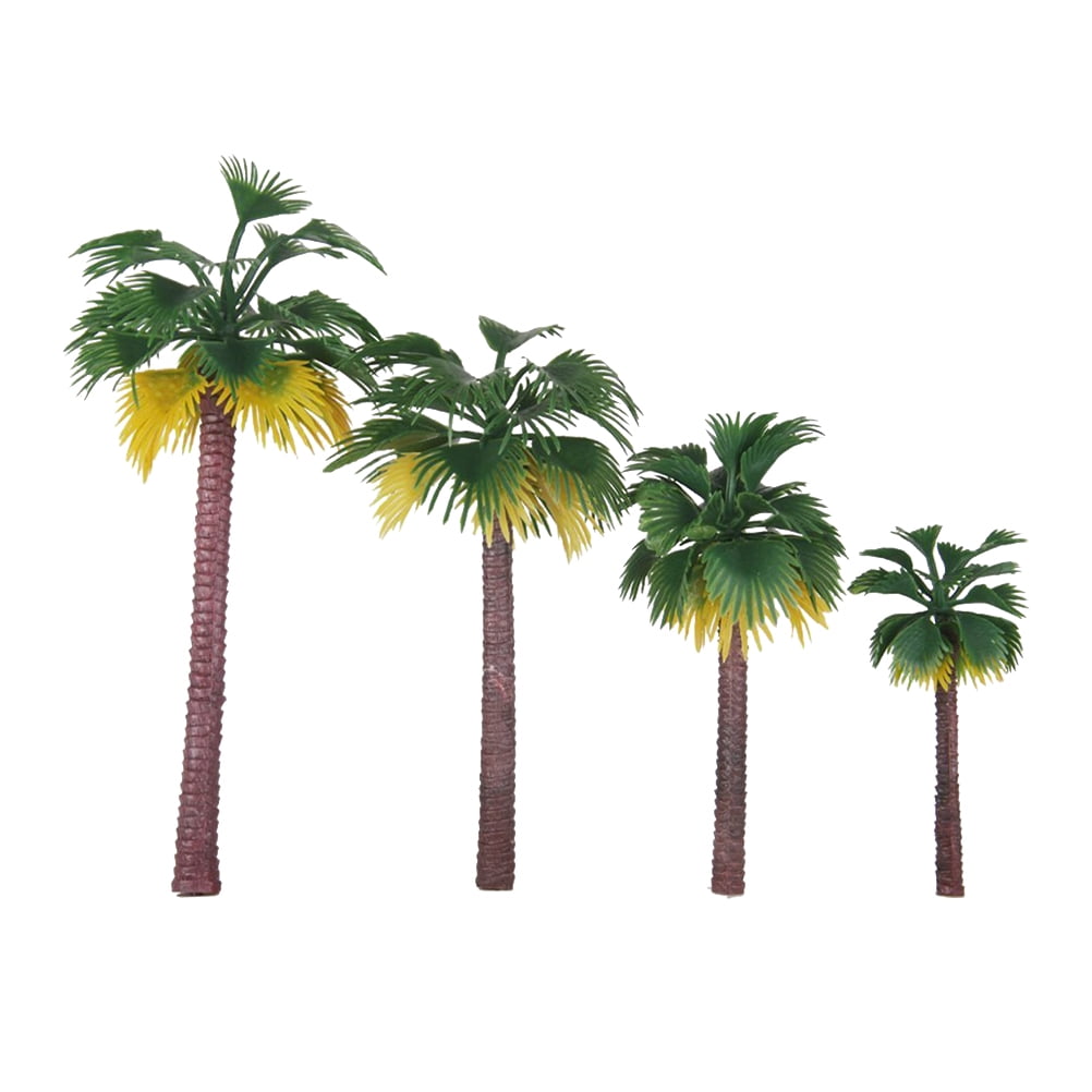 NISHUNA 16PC Rainforest Plastic Palm Tree Model Tropical Scenery DIY ...