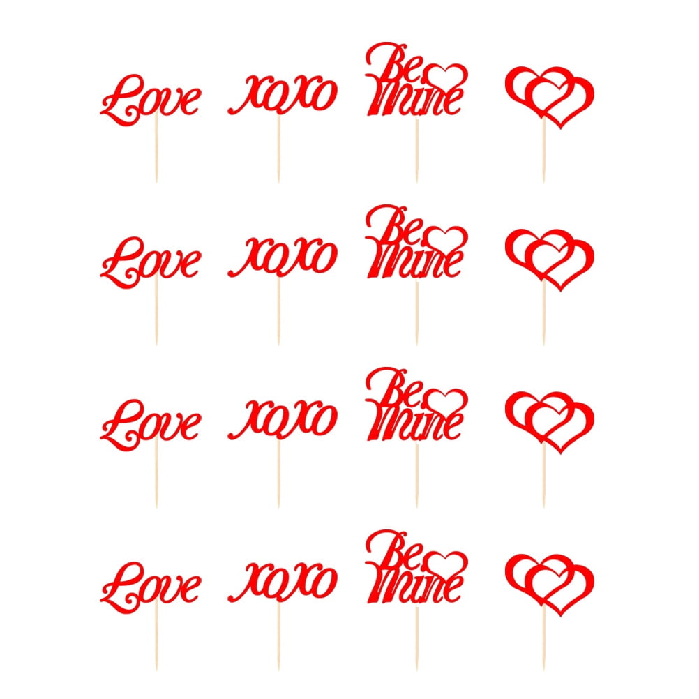 Red Birthday Cake Toppers for Decor Use Made of Paper Perfect for ...