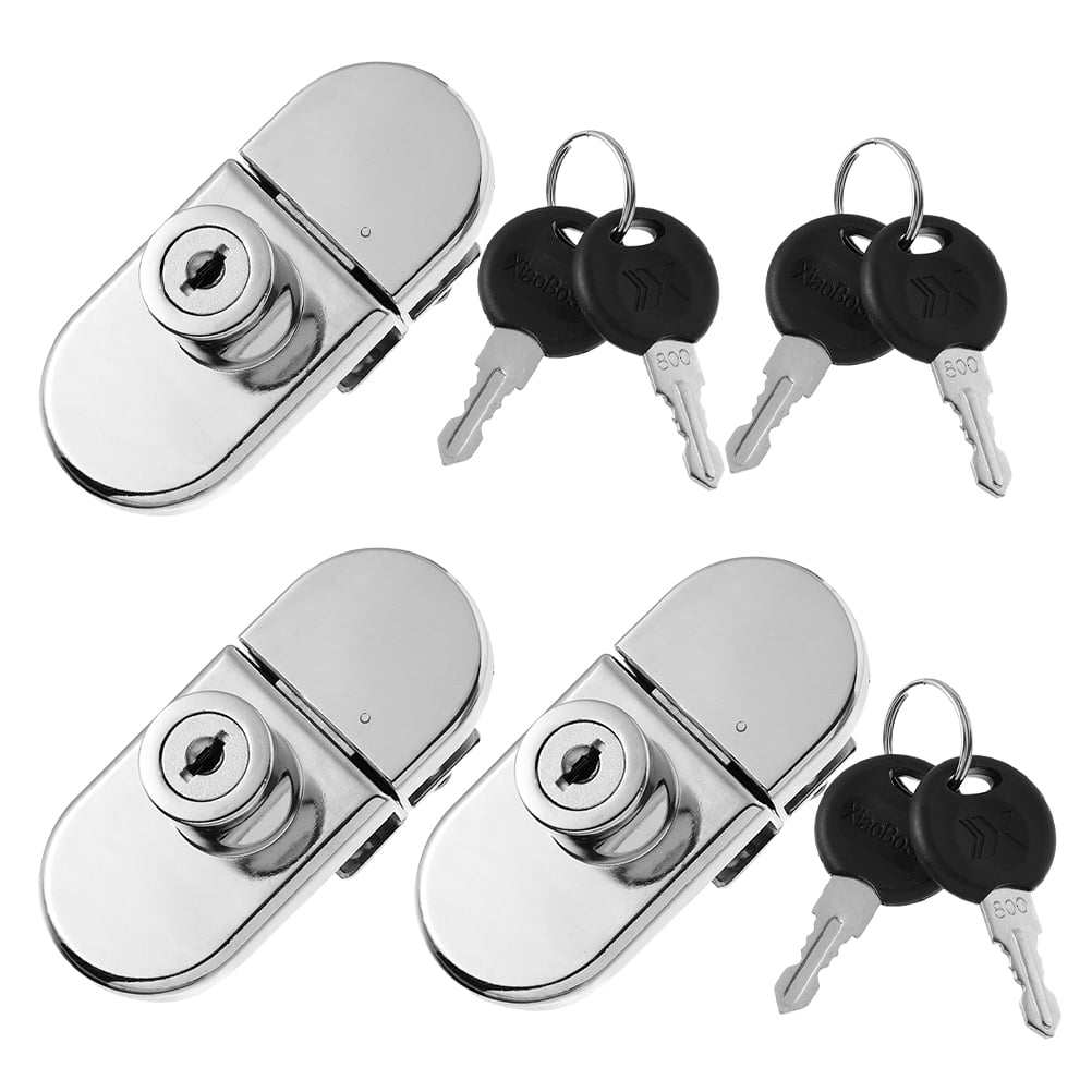 NISHUNA 3 Sets Drawer Lock Desk Locks For Drawers With Keyglass Cabinet ...