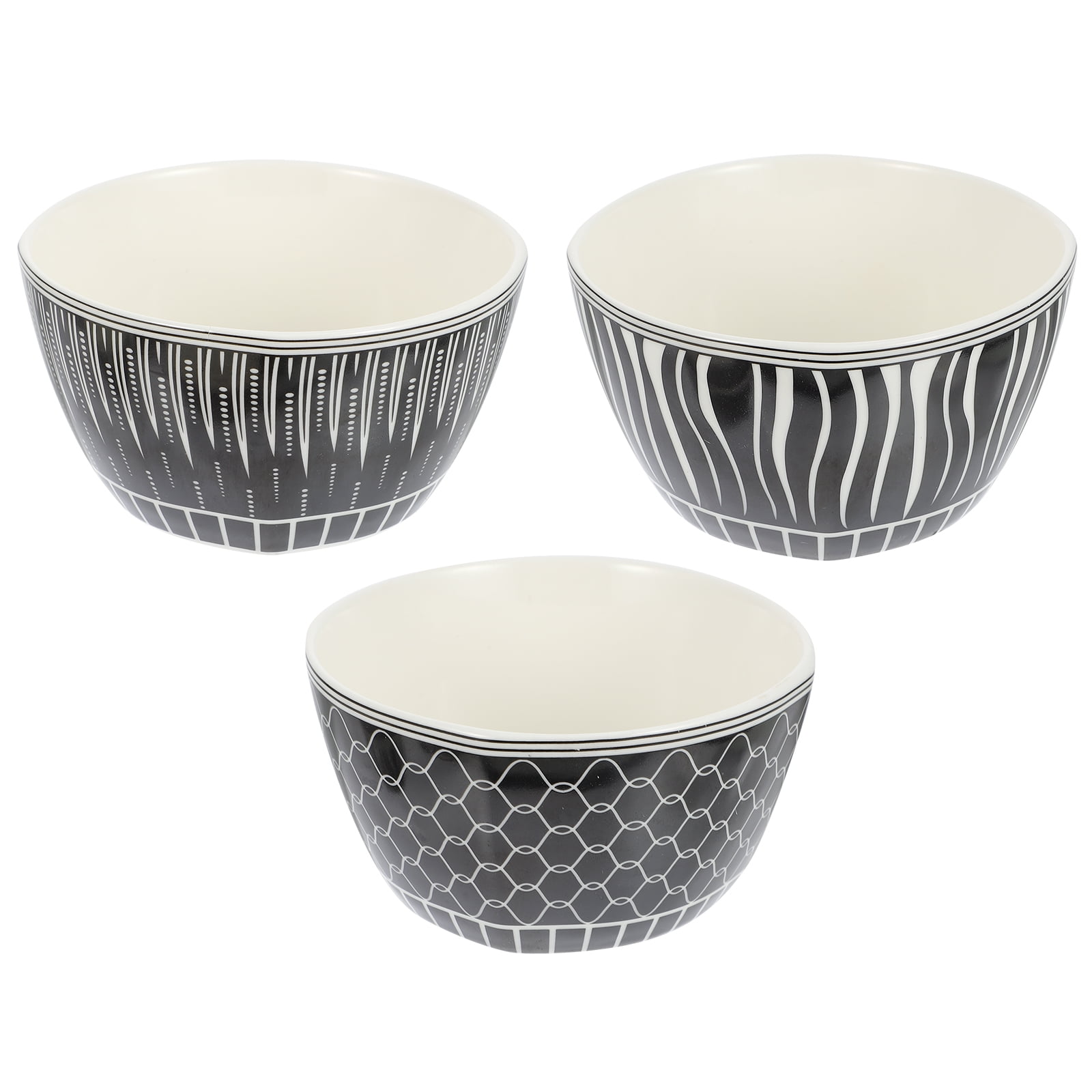 NISHUNA 3Pcs Japanese Style Bowls Rice Bowls Ceramics Food Bowls Home ...