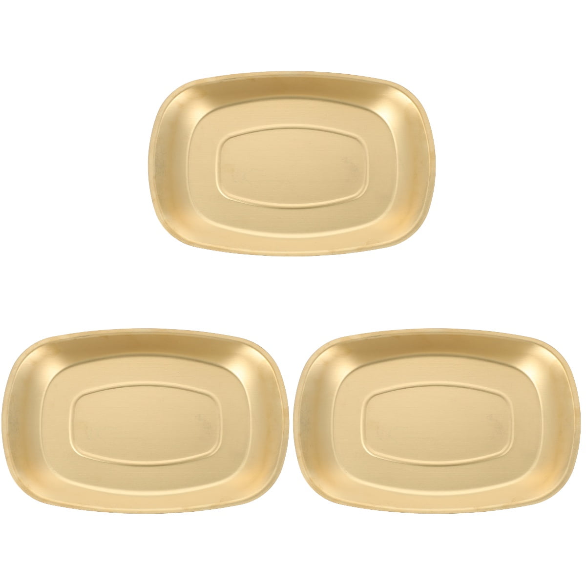 NISHUNA 3pcs Stainless Steel Snacks Plate Fried Chicken Serving Tray ...