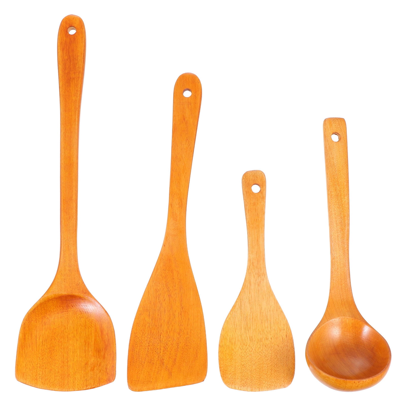 NISHUNA 4 pcs Wooden Cookware Set Wood Spatulas Cooking Tools for Home ...