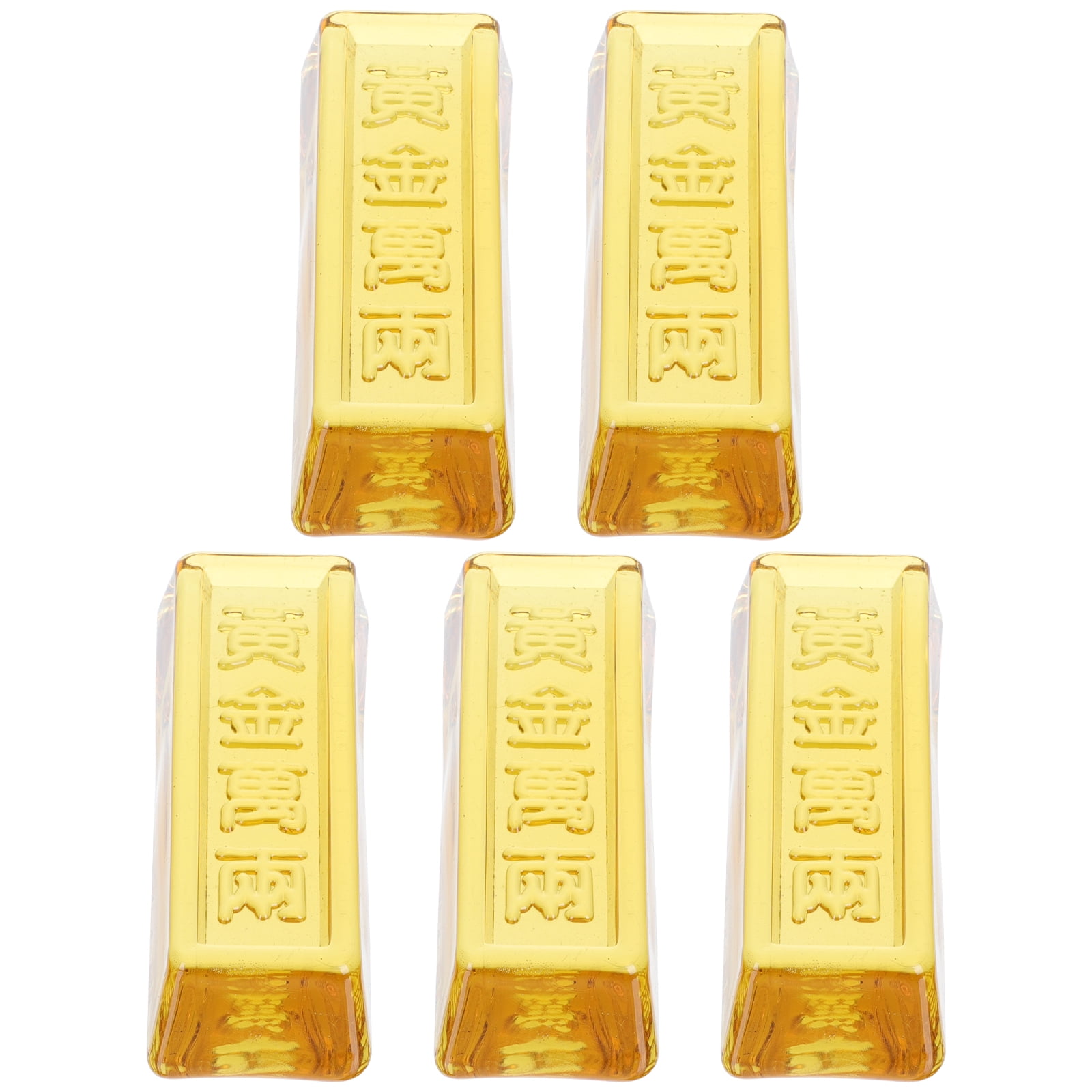NISHUNA 5Pcs Crystal Gold Bars Simulation Gold Bullion Decors Fake Gold ...