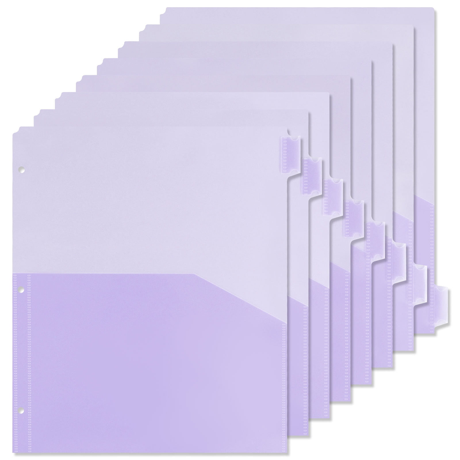 NISHUNA 8 Pcs Binder Pockets for Organizing Schedules Plastic Binder ...