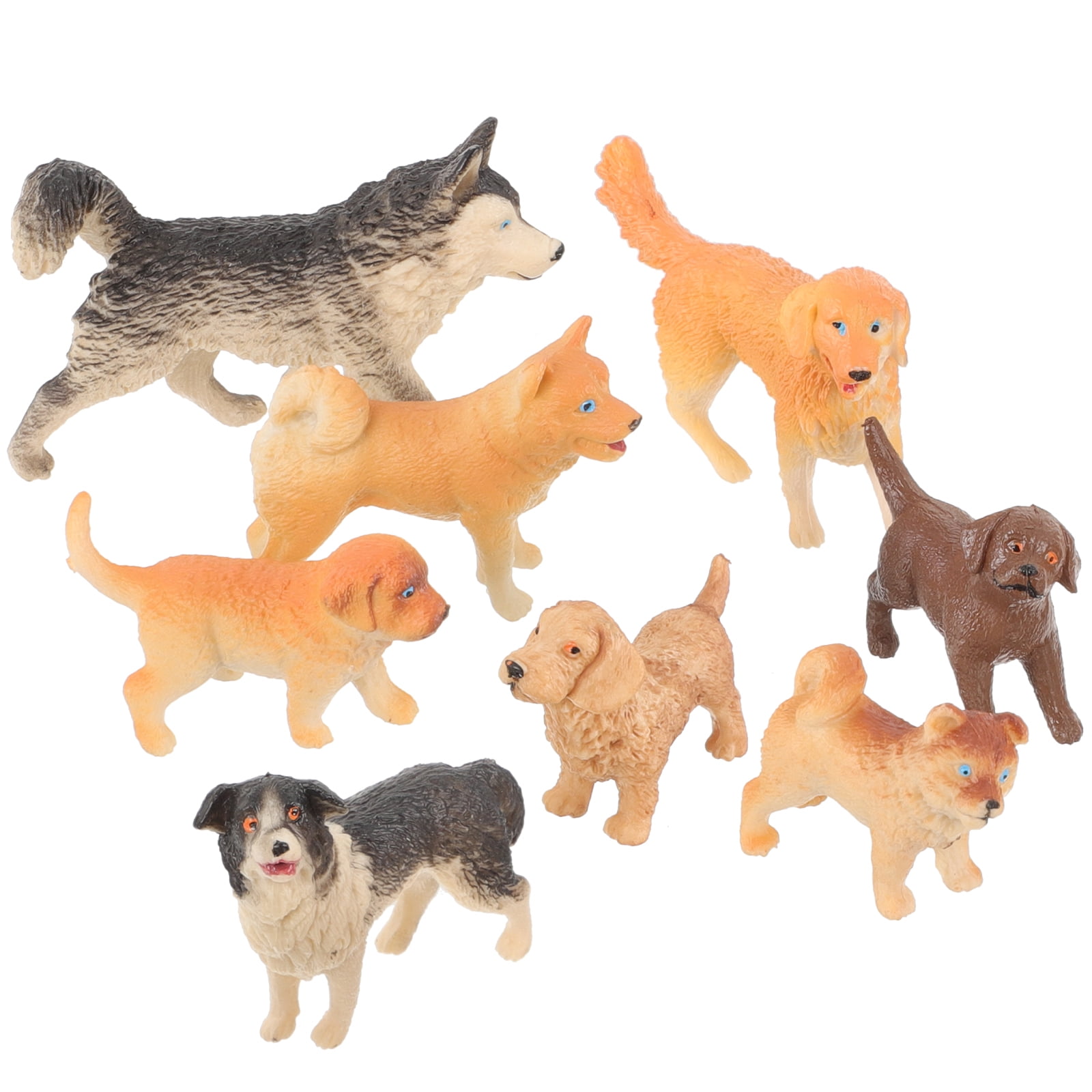 NISHUNA 8Pcs Mini Dog Figurines Realistic Dog Models Puppy Figurines ...