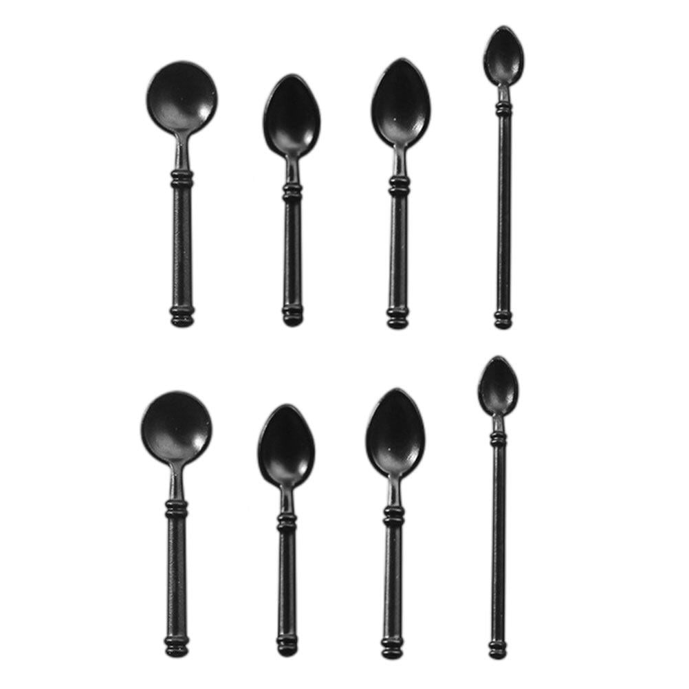 NISHUNA 8pcs Doll House Mini Spoons Mini House Scene Layout Props Mini ...