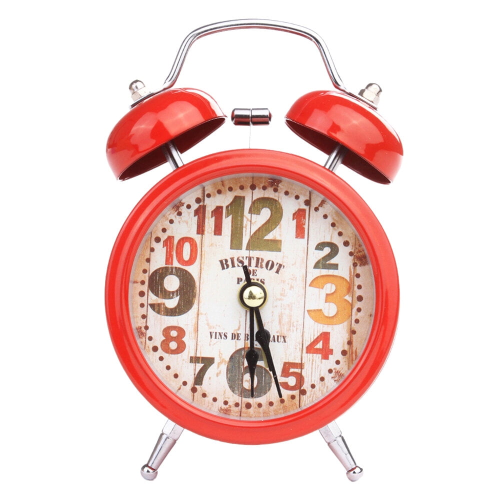 NISHUNA Creative Metal Small Alarm Clock Desktop Vintage Ring Bell ...