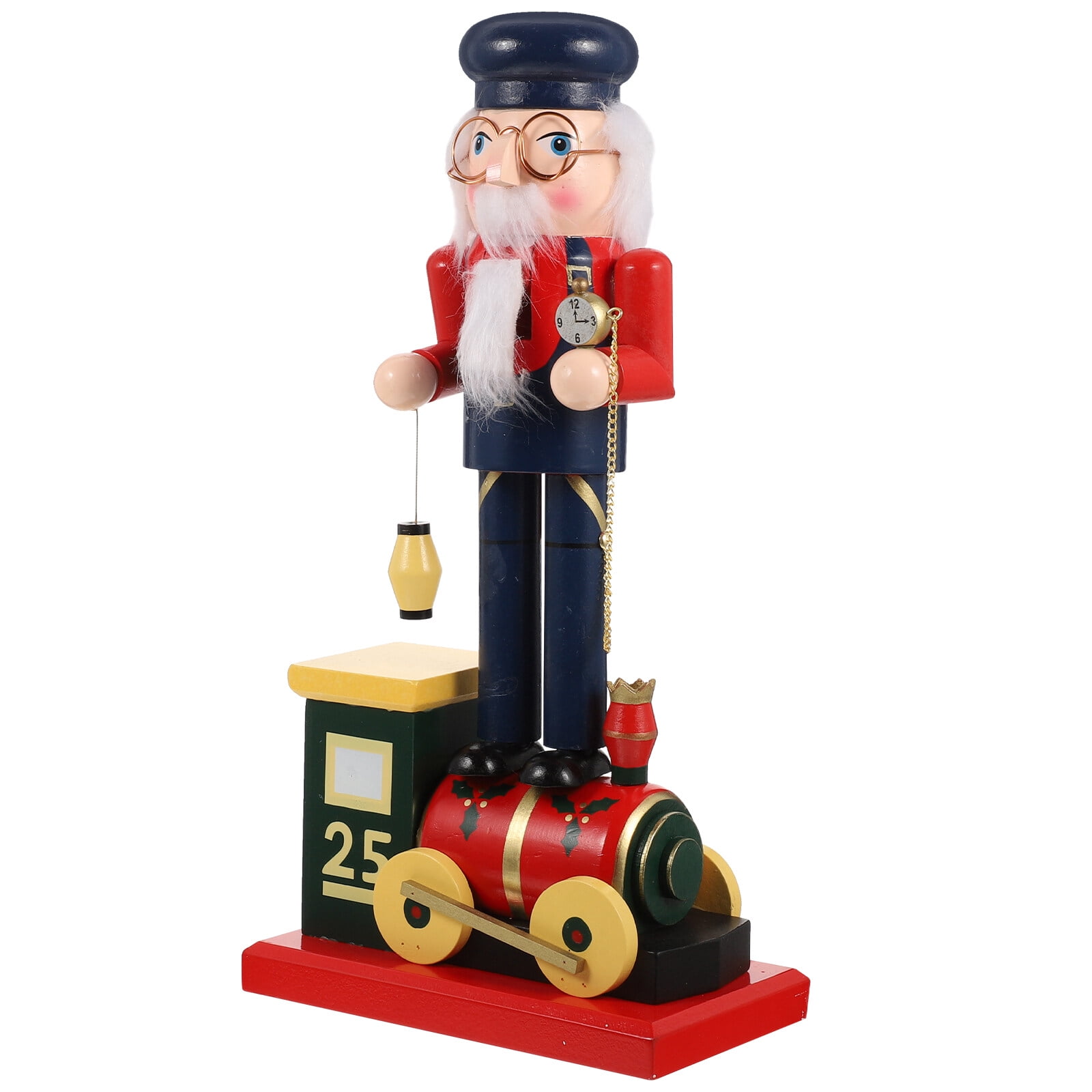 NISHUNA Wooden Nutcracker Figurine Decor Train Repairer Nutcracker ...