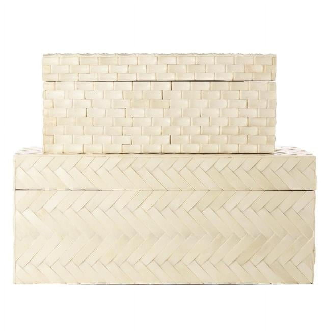 NIT100-S2 Basketweave Bone Boxes - Set of 2 - Walmart.com