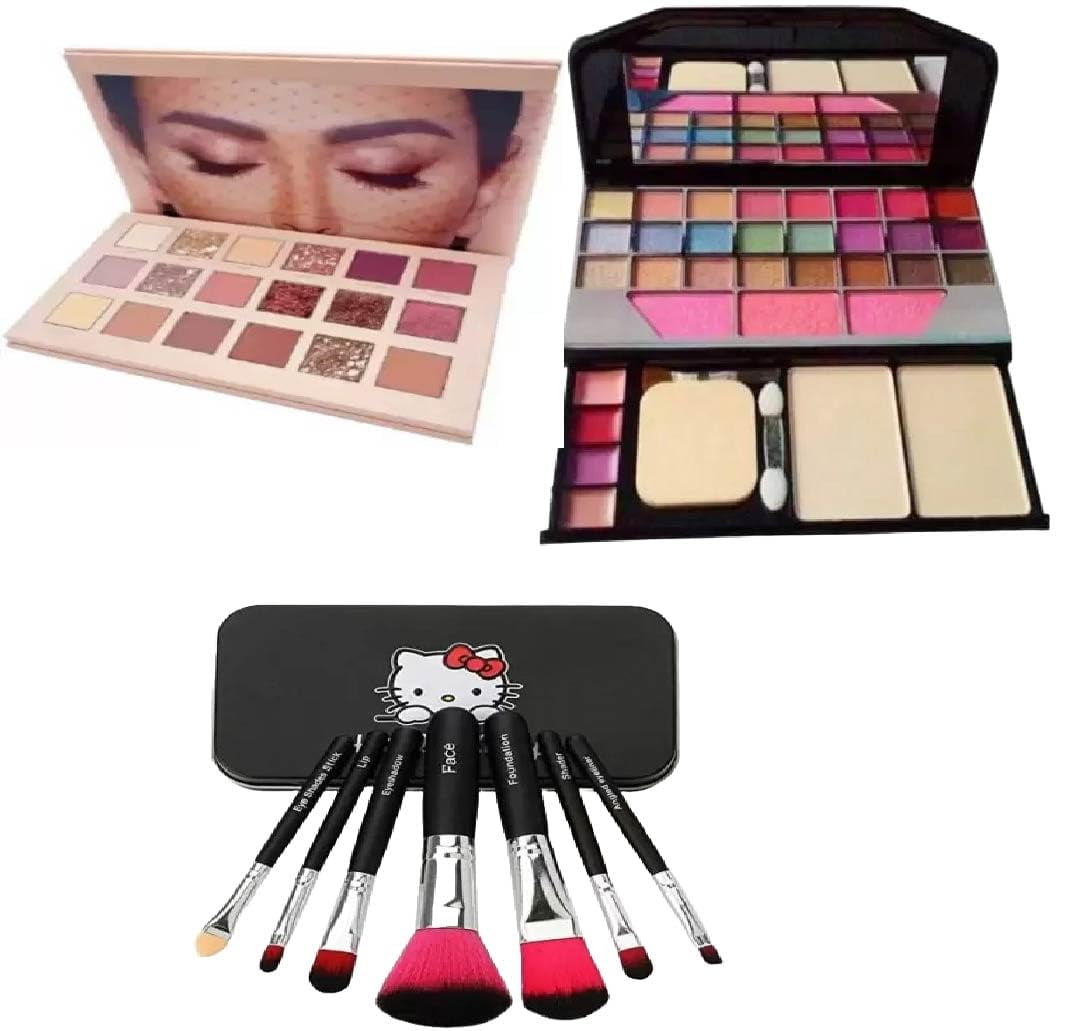 NITAJ Tya 6155 Makeup Kit Black Kitty Brush SetNude Eyeshadow Pack of 3 - Walmart.com