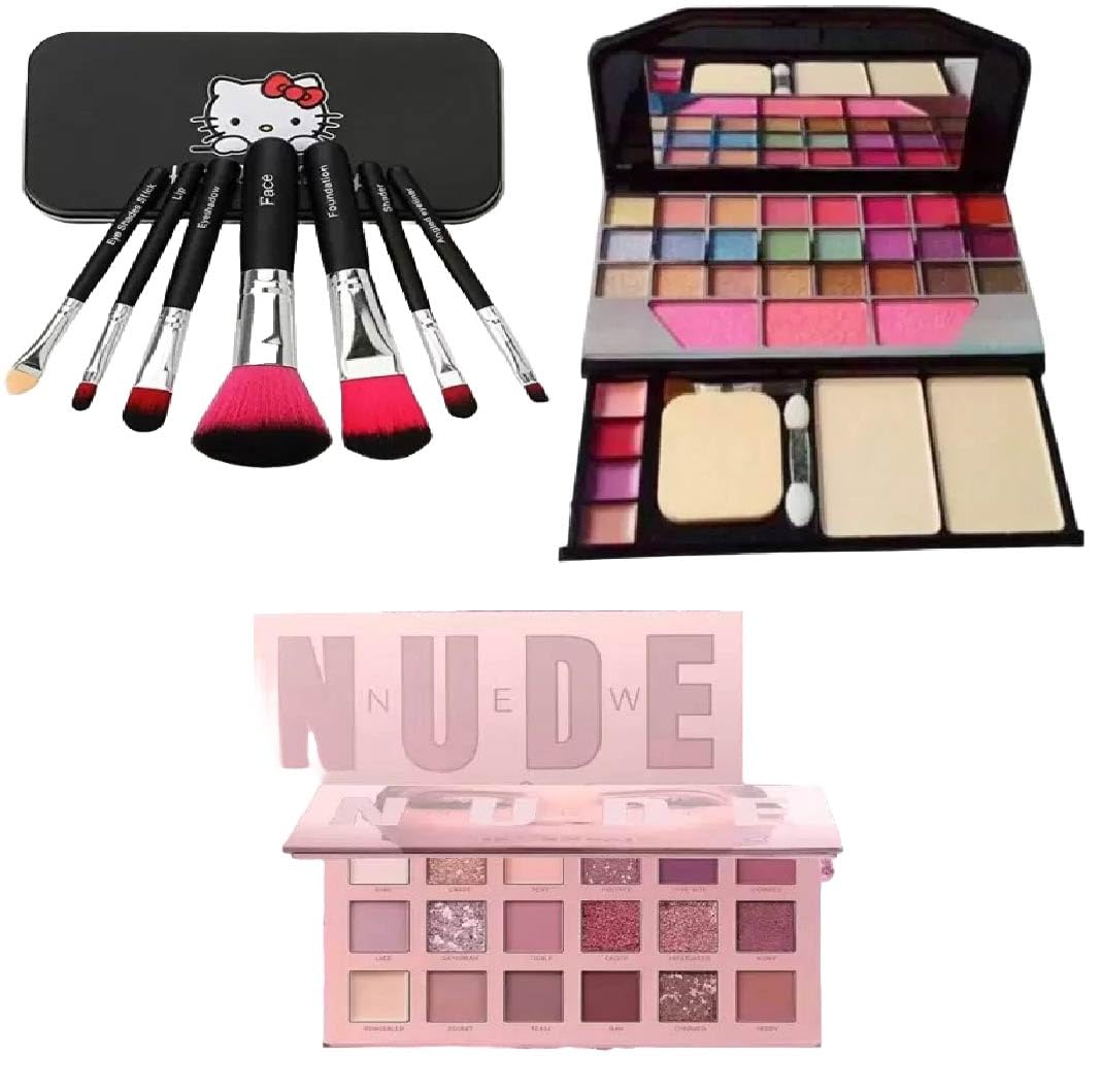 NITAJ Tya 6155 Makeup Kit Nude Eyeshadow Black Kitty Brush Set Pack of 3 - Walmart.com