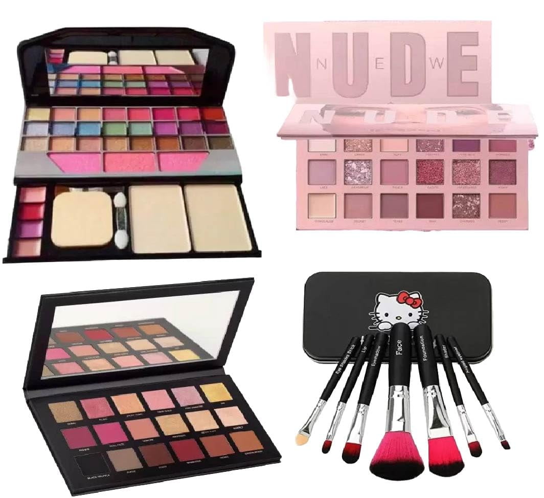 NITAJ Tya 6155 Makeup KitMini Kitty Brush Set Nude Eyeshadow RoseGold Eyeshadow COMBO Pack Of 4 ...