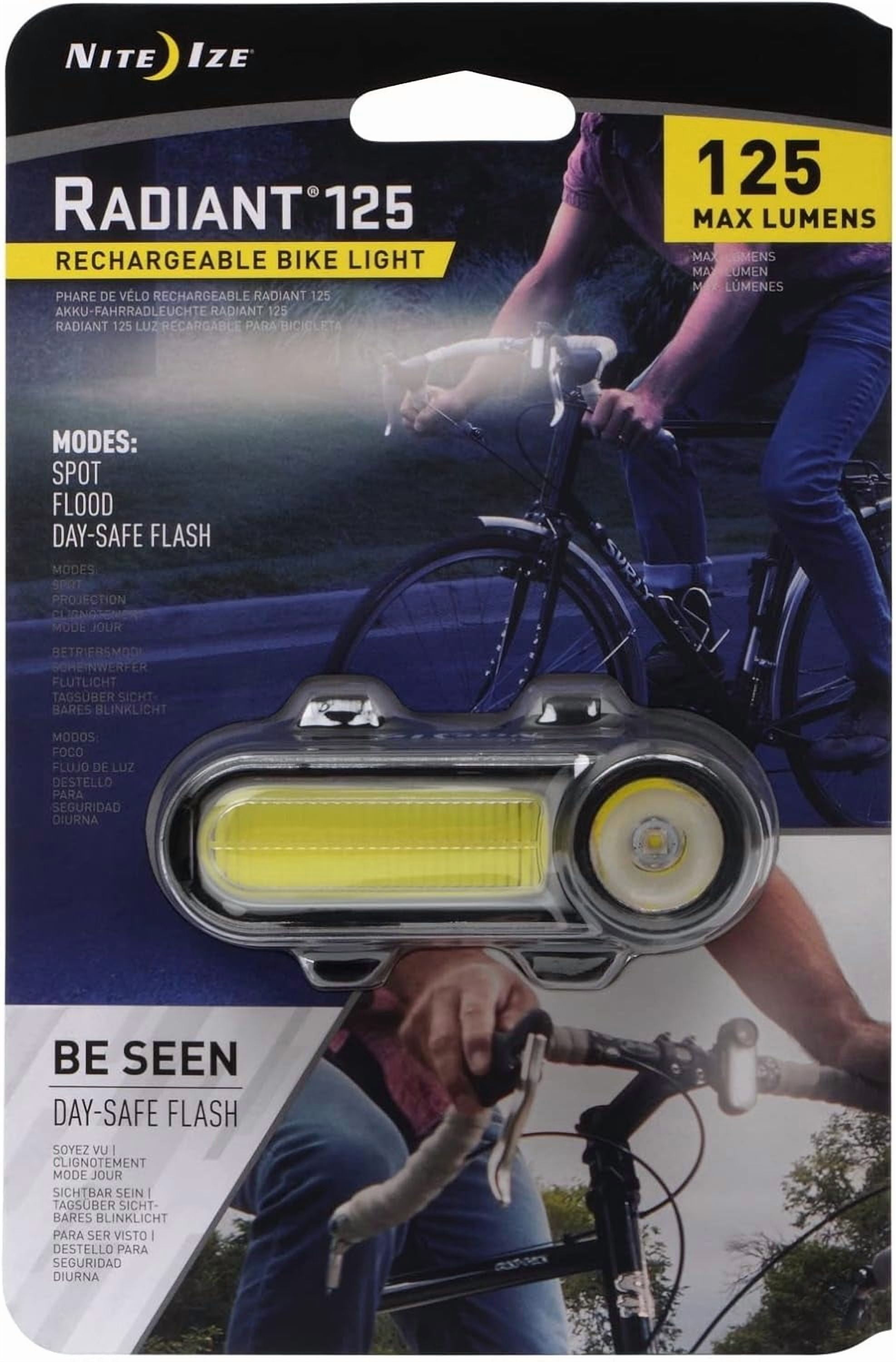 NITE IZE Red Radiant 125 Rechargeable Bike Light - Walmart.com