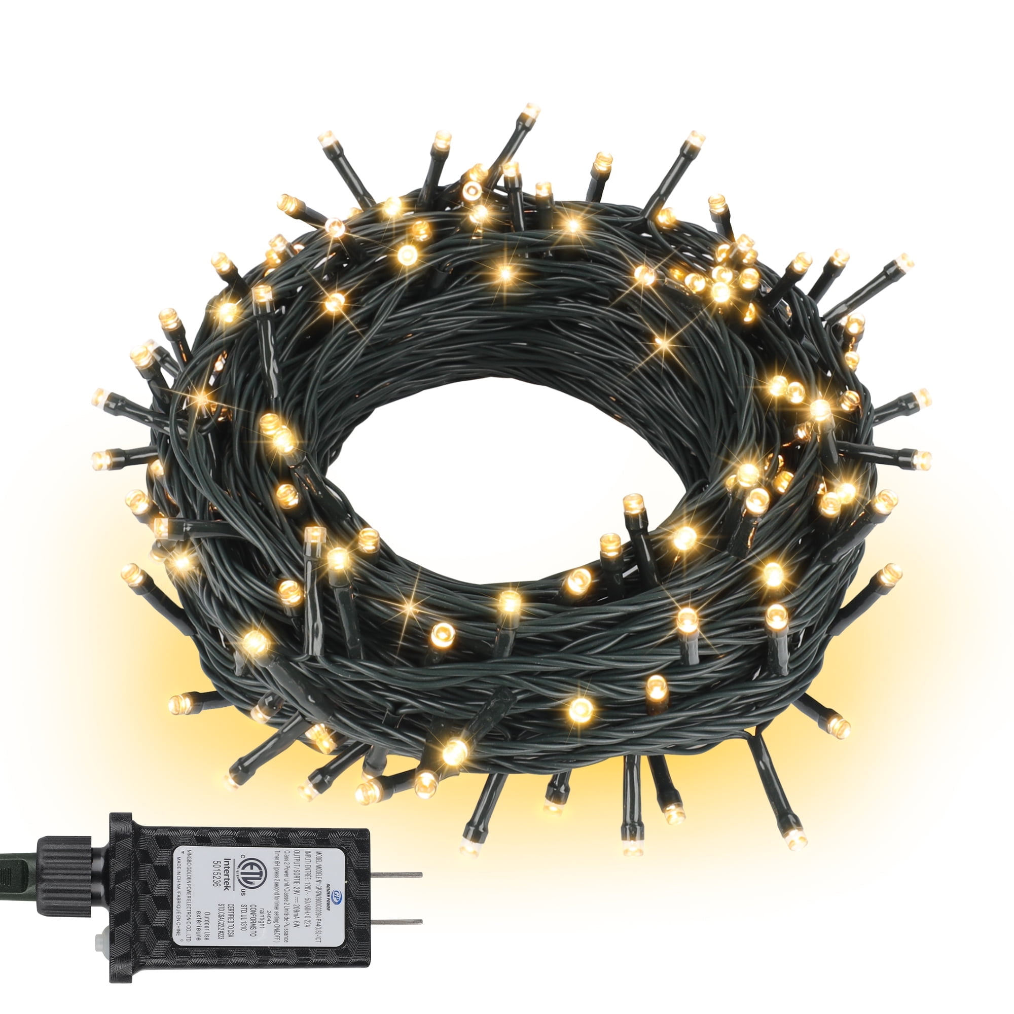 Nitidsky Plug in Christmas Lights, 100 LED Twinkle Lights, Green Wire ...