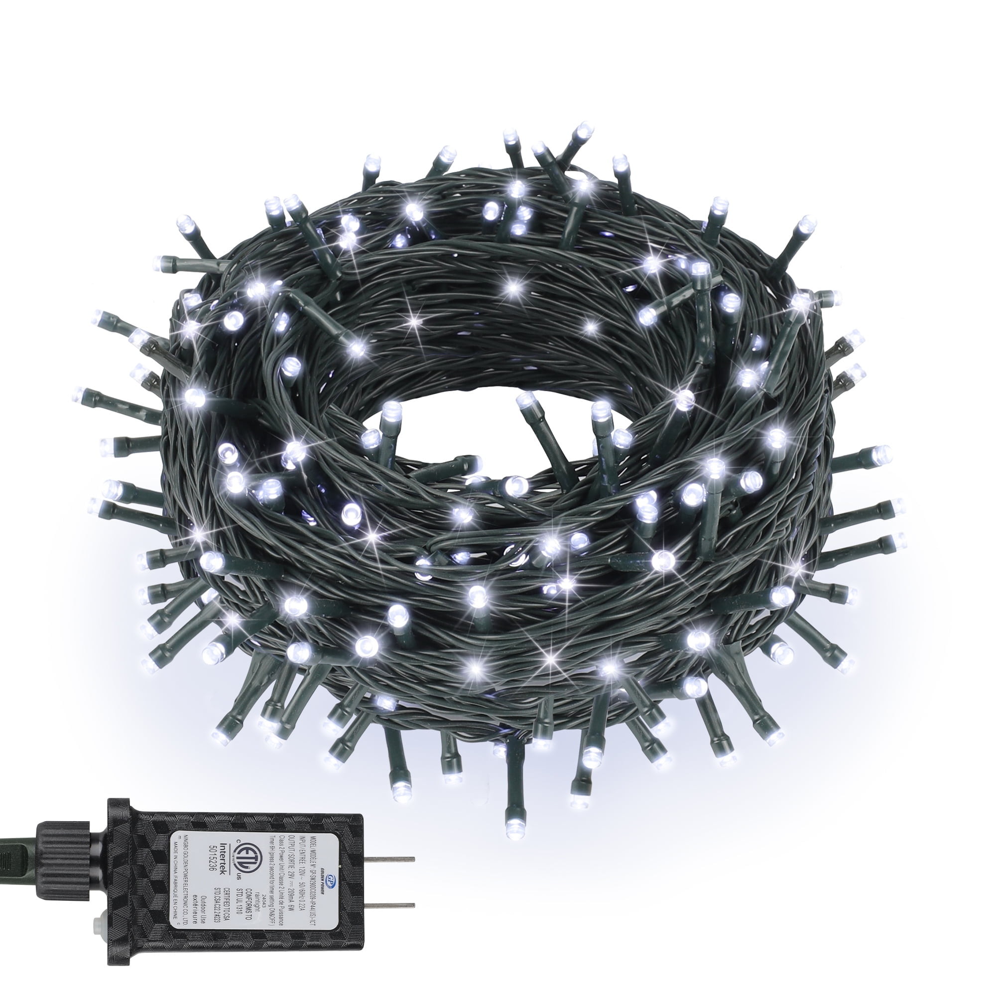 NITIDSKY 66ft 200 LED Plug in Christmas Lights Green Wire Twinkle ...