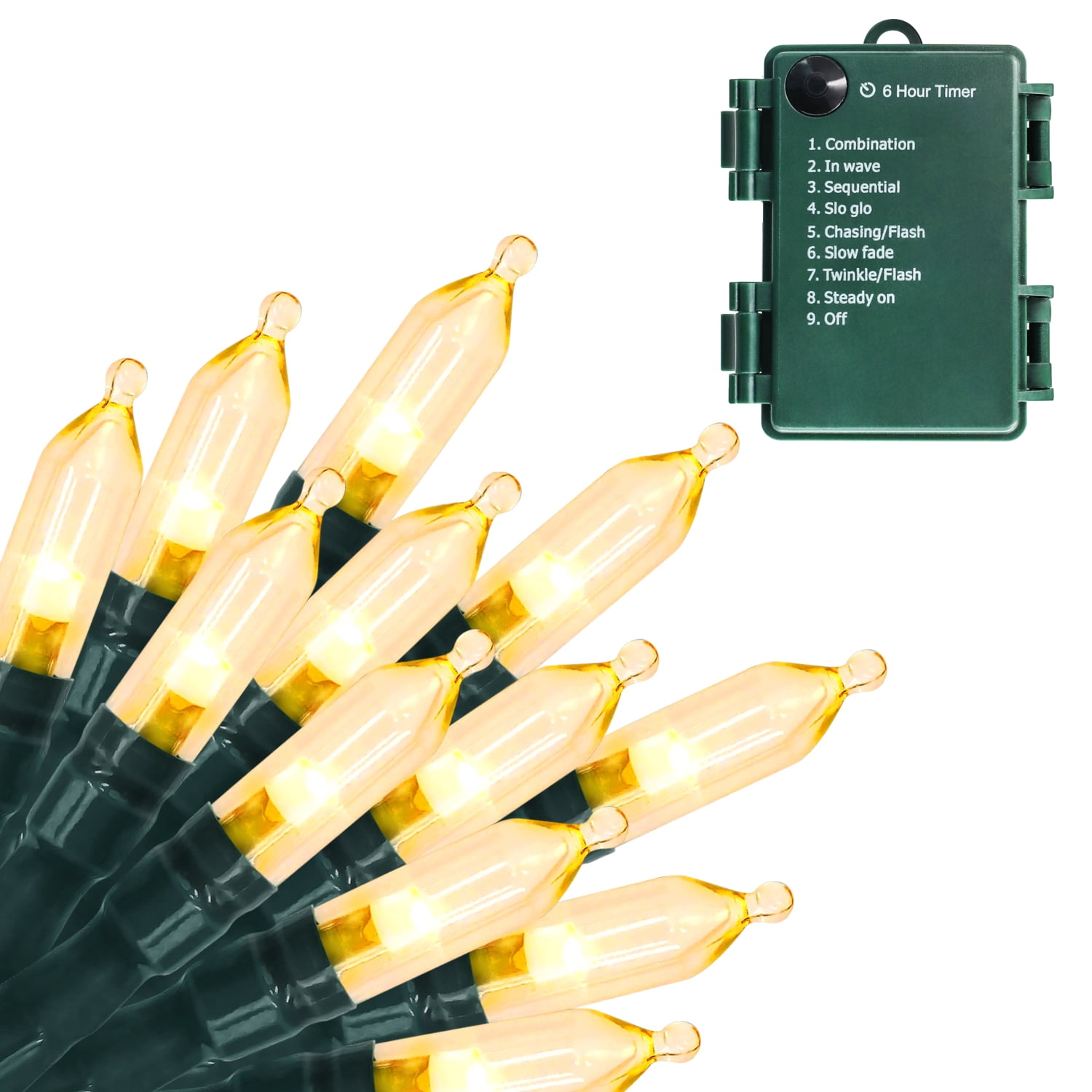 NITIDSKY Battery Operated Christmas Lights 50 LED Indoor Twinkle ...