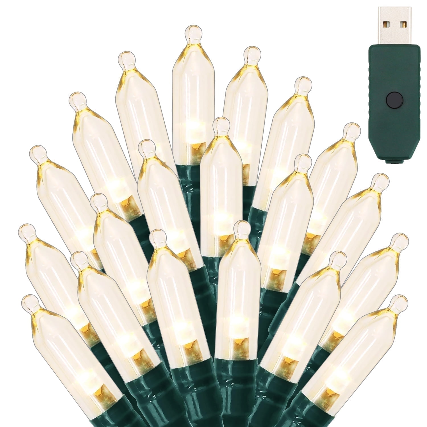 NITIDSKY USB Christmas Lights, 66 Ft 200 LED Indoor Twinkle Christmas ...