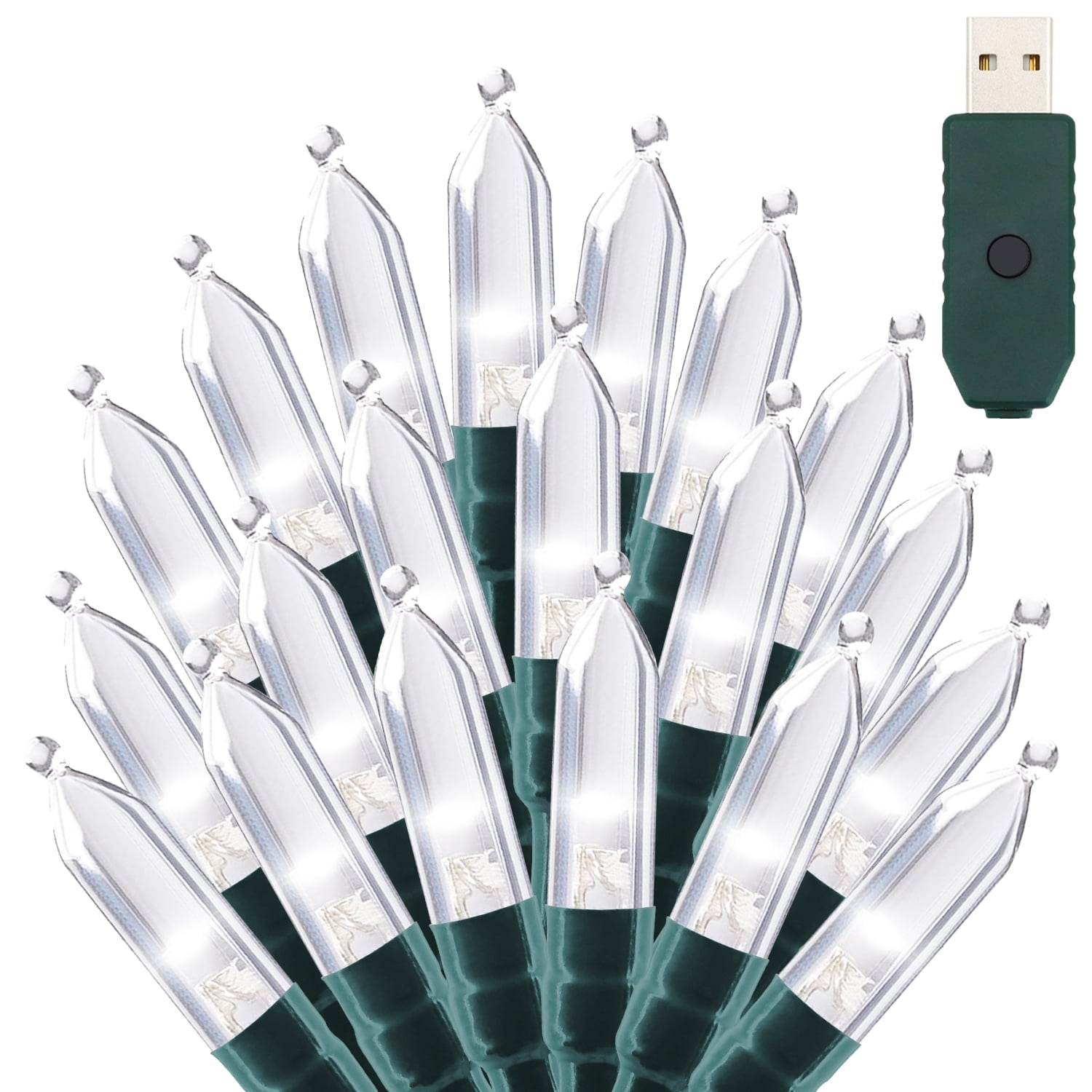 NITIDSKY USB Christmas Lights, 66 Ft 200 LED Indoor Twinkle Christmas ...